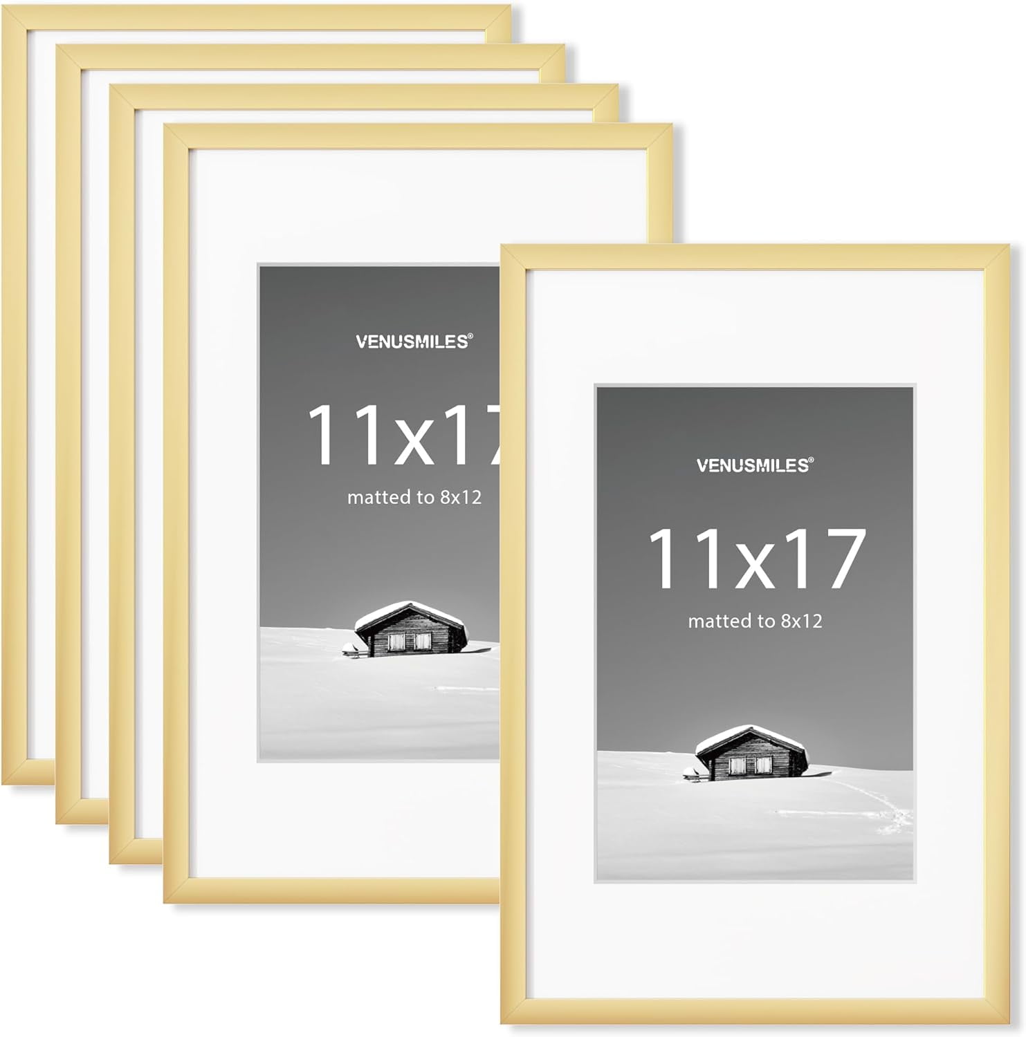 11x17 inch Picture Frame, 11x17 Photo Frames with 8x12 Removable Mat - High Definition ...