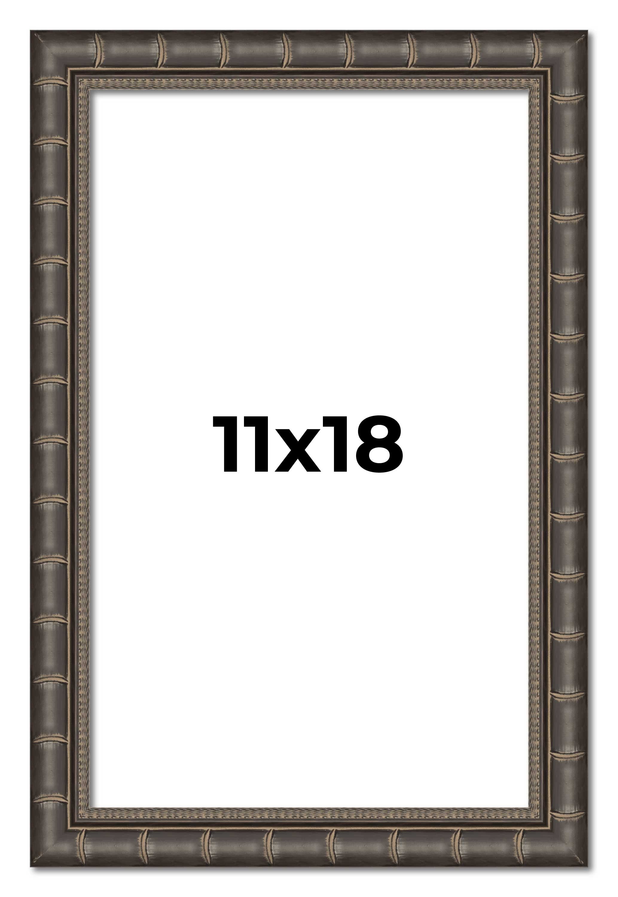 11x18 Frame Black Bamboo Solid Wood Picture Frame Width 1.5 Inches ...