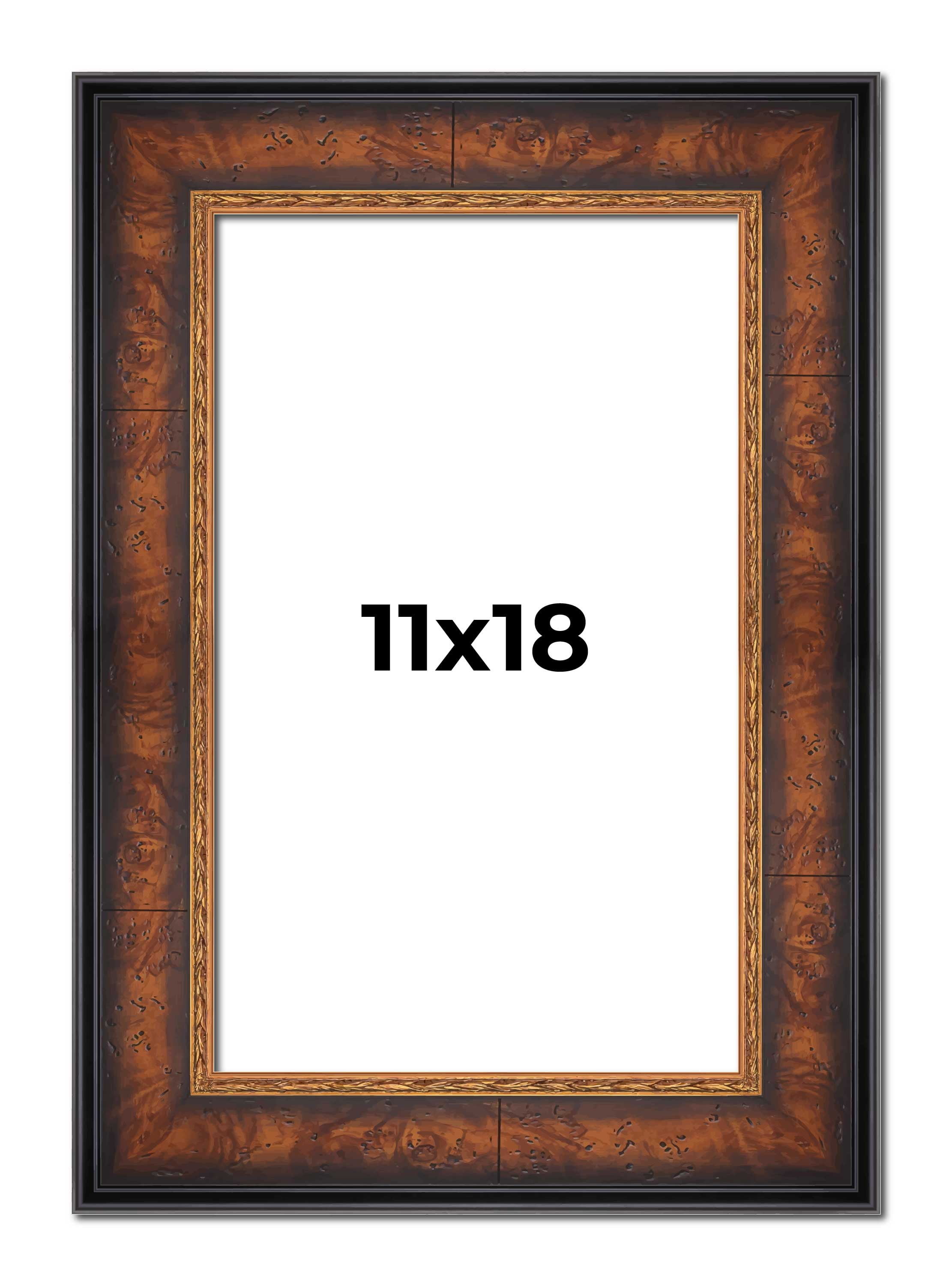 11x18 Frame Brown Walnut Gold Ornate Trim Solid Wood Plein Air Picture ...