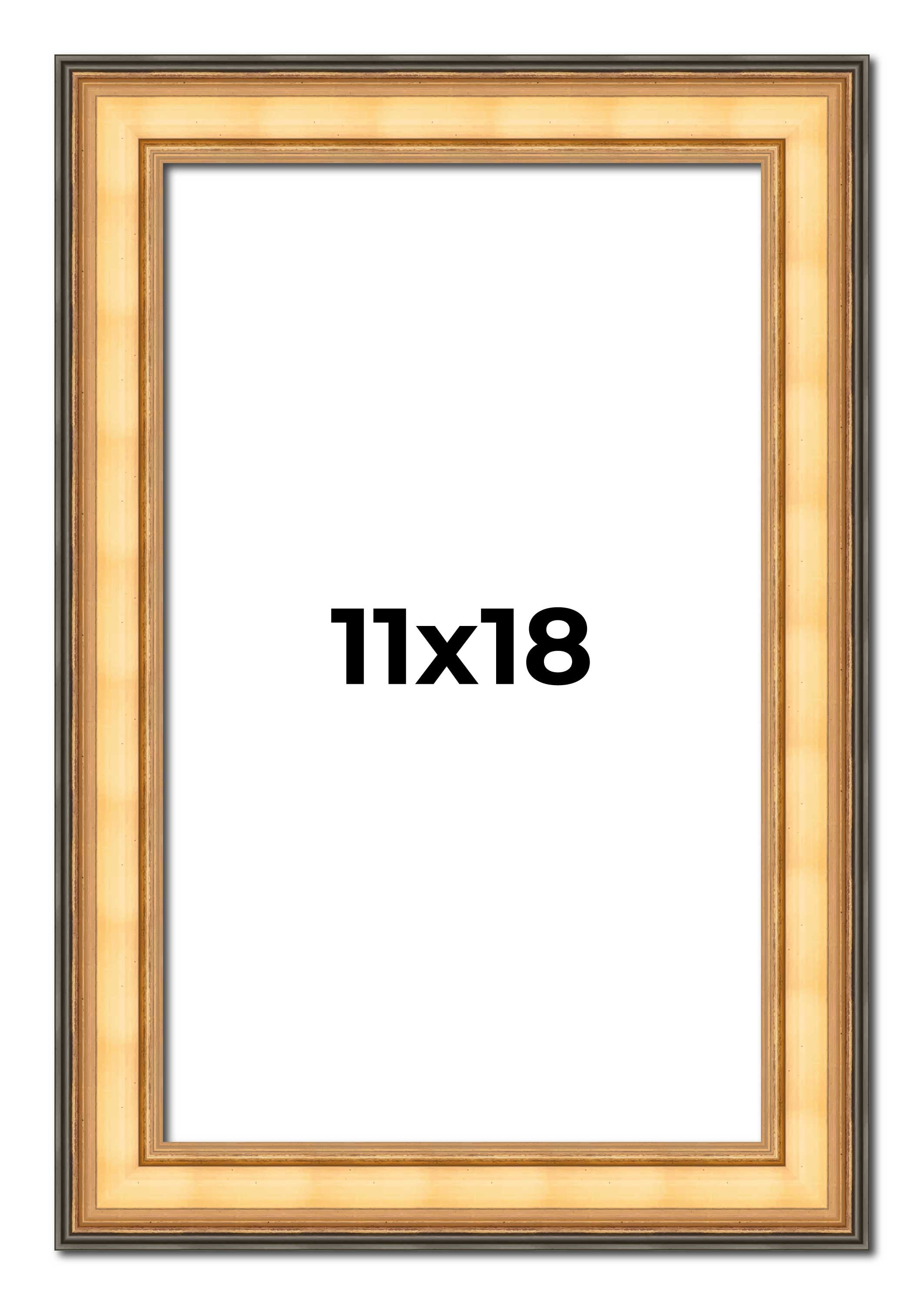 11x18 Frame Gold Plein Aire Solid Wood Picture Frame Width 2 Inches ...
