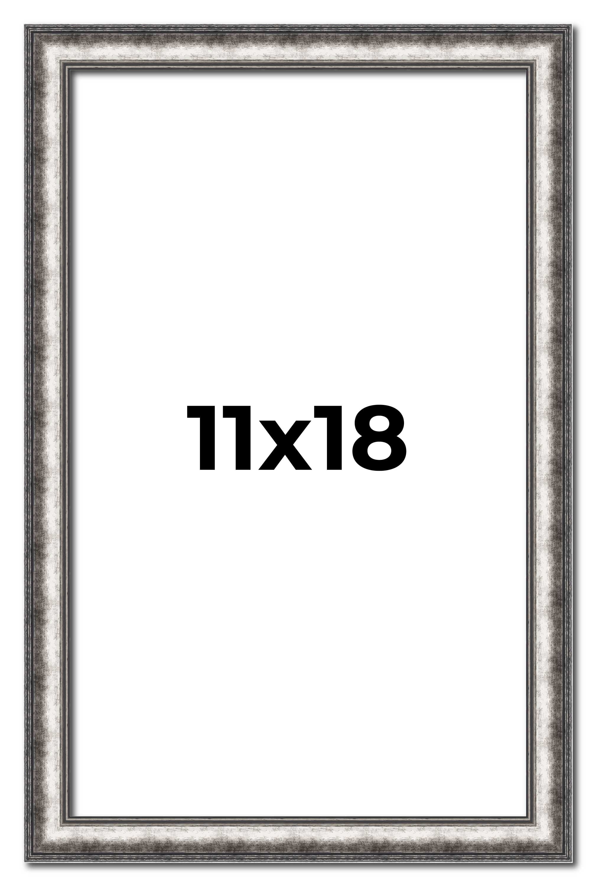 11x18 Frame Silver Real Wood Picture Frame Width 1.125 Inches ...