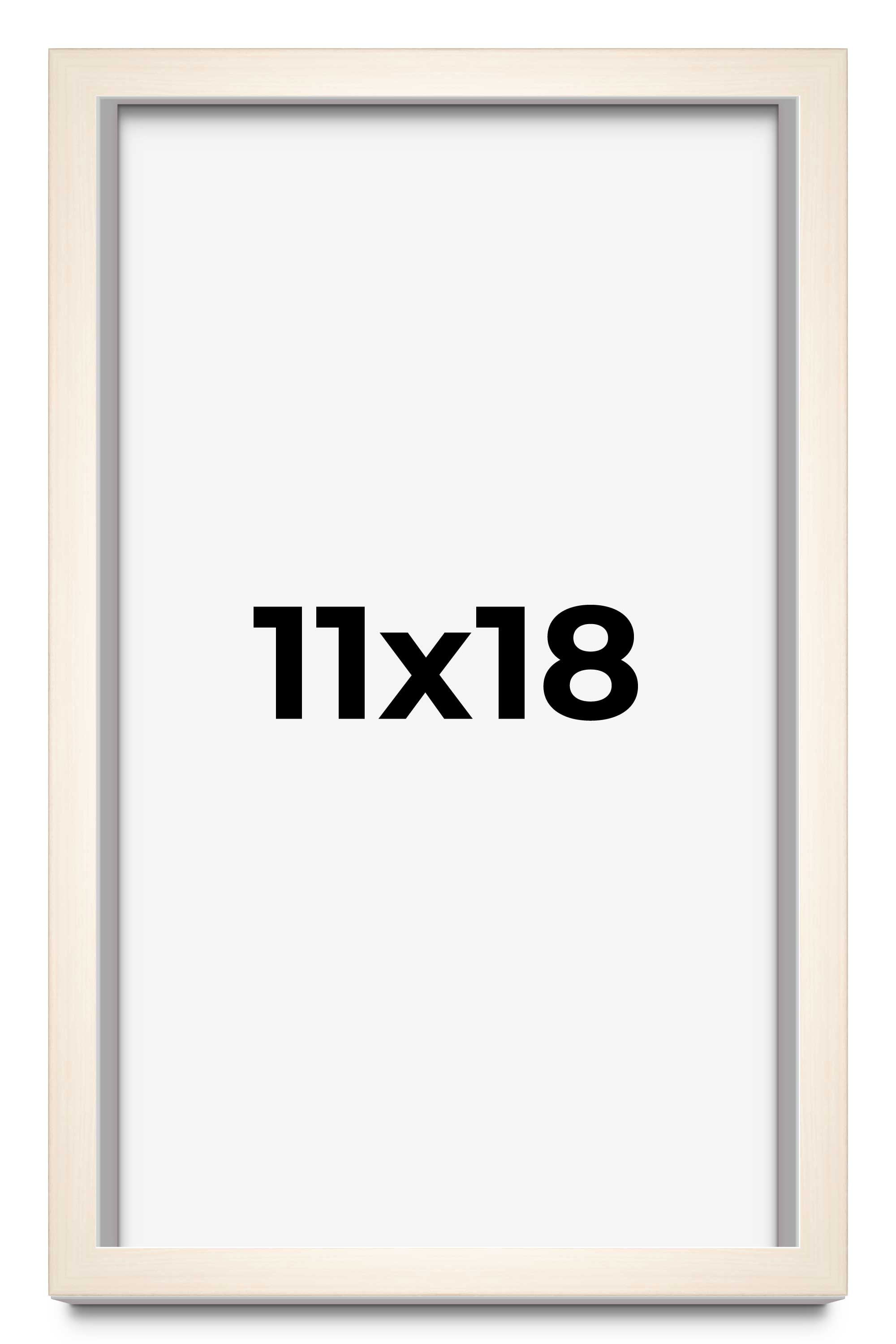 11x18 Frame White Wash Solid Wood Picture Frame | 0.8125 Inch Moulding ...