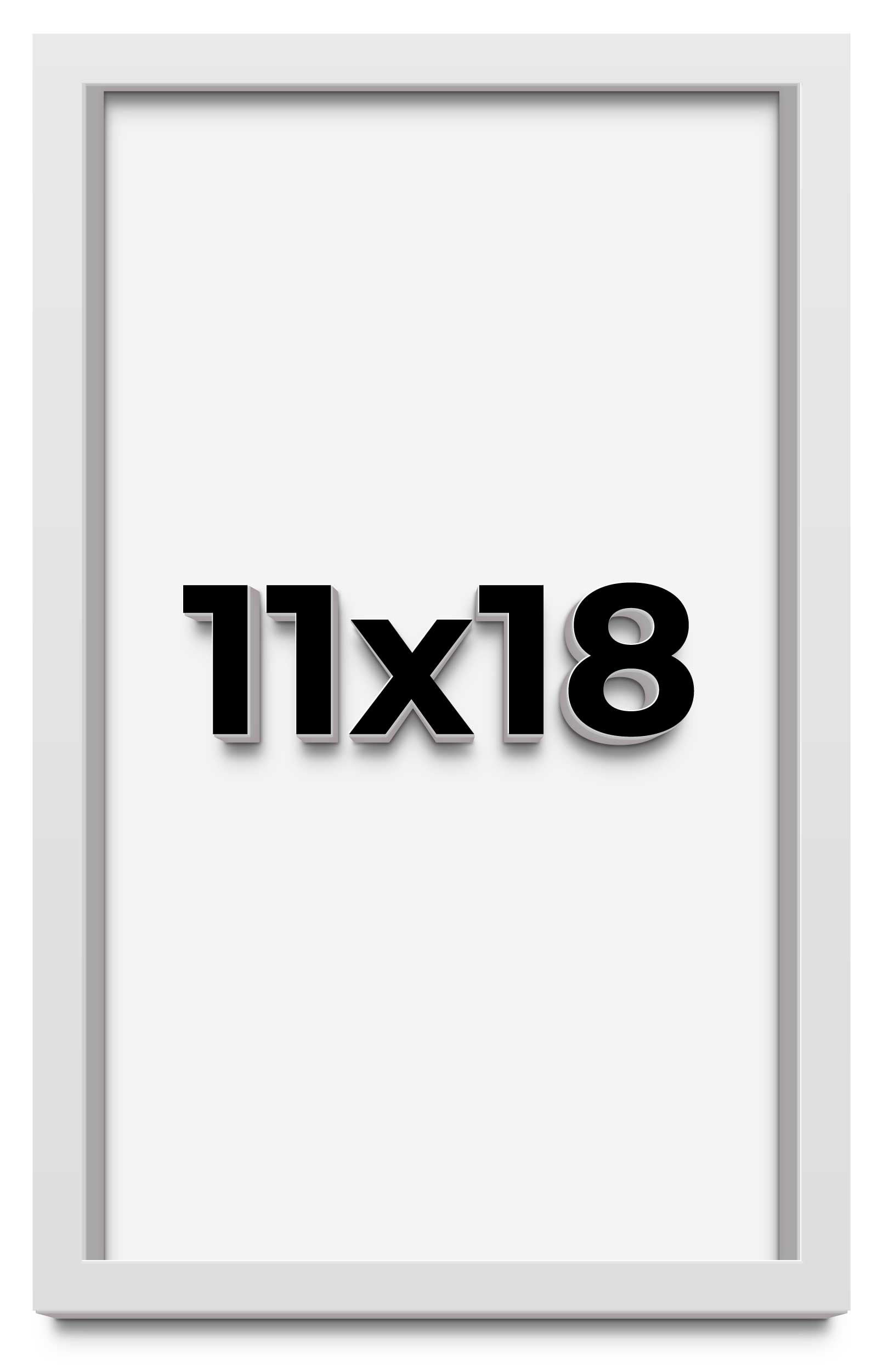 11x18 Shadow Box Frame White | 1 Inches Deep Real Wood Contemporary ...