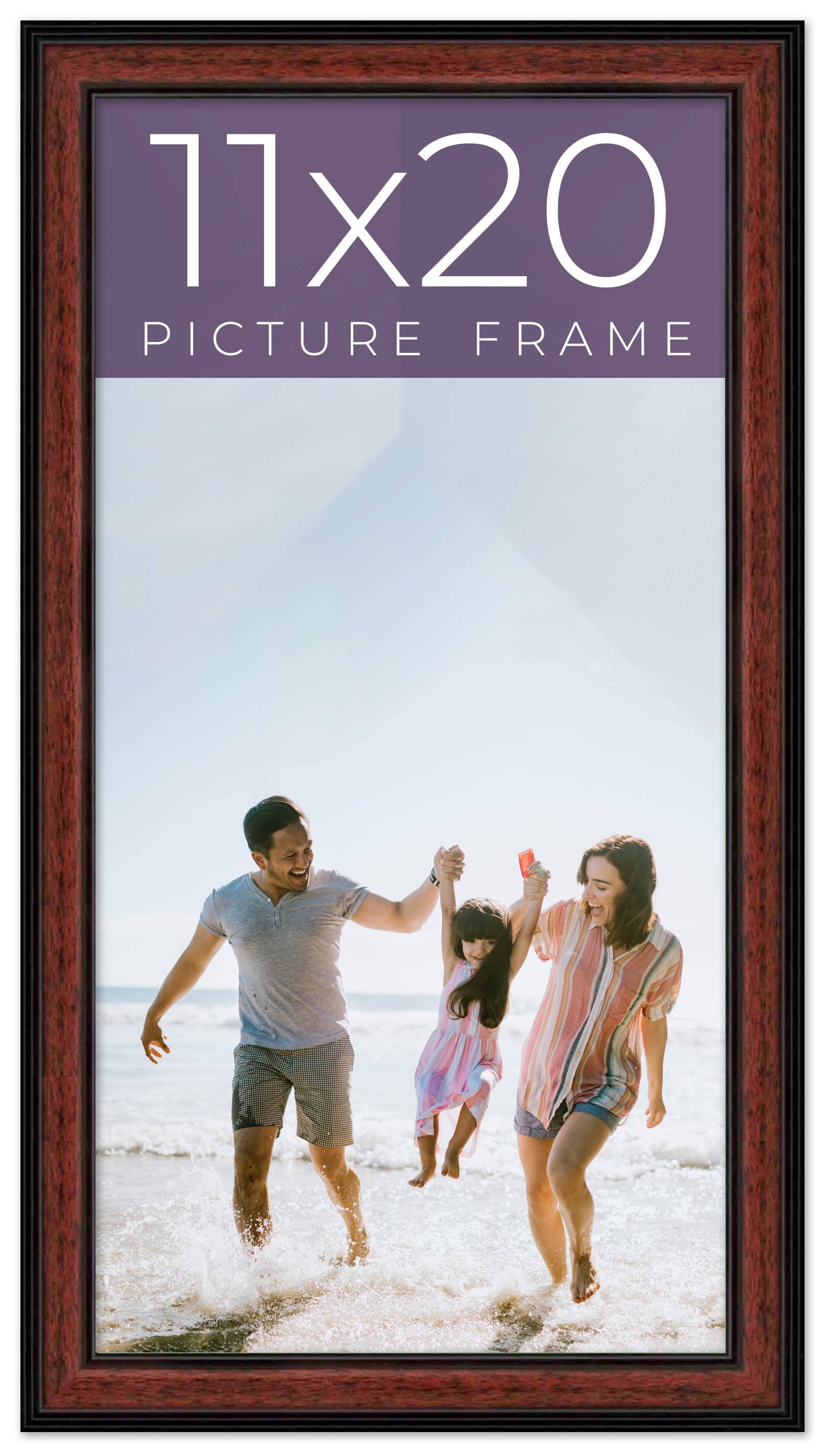 11x20 Frame Executive Brown Round Mahogany Finish Solid Wood Picture ...