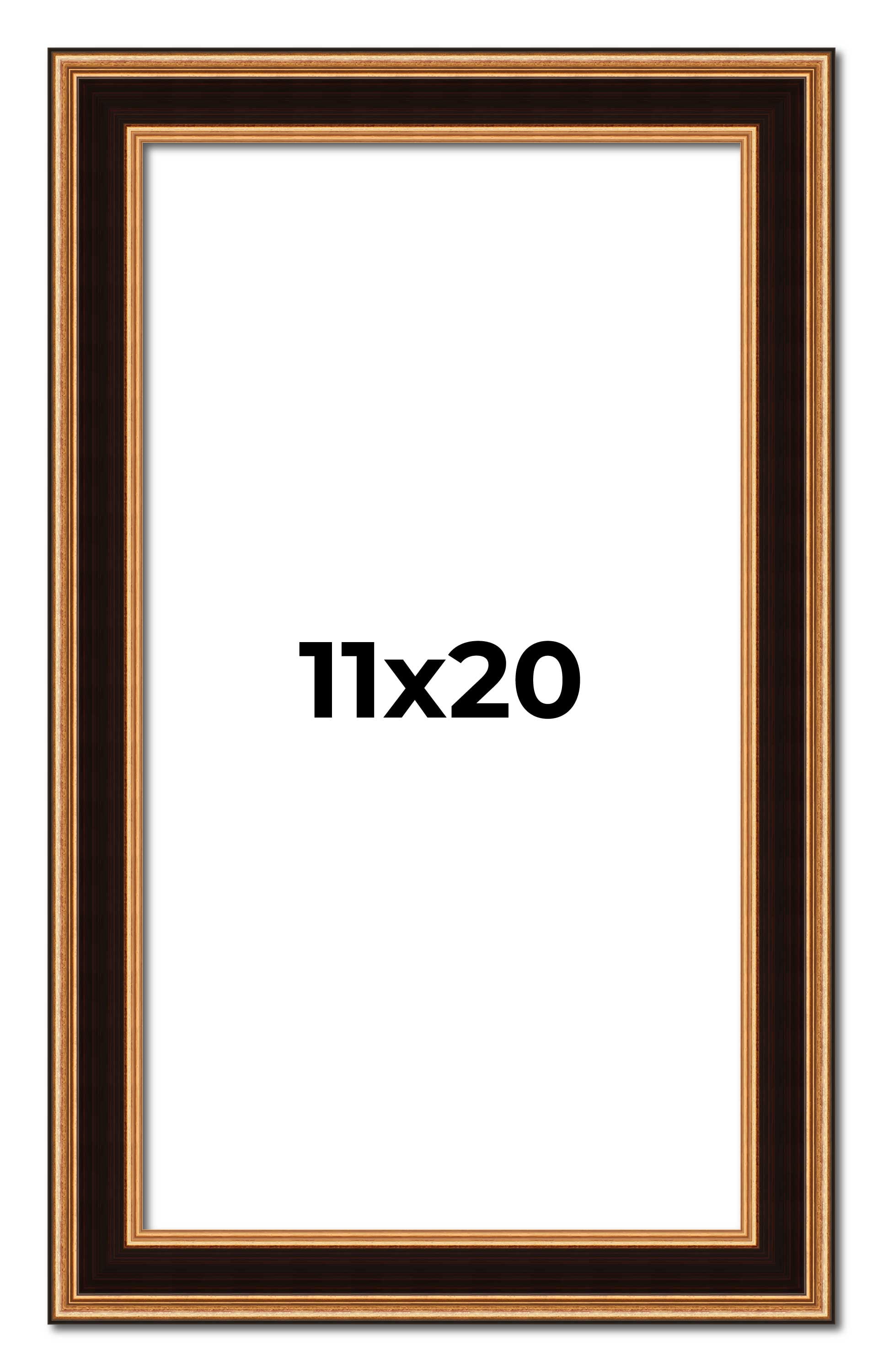 11x20 Frame Gold Brown Plein Air Vintage Solid Wood Picture Frame | 1. ...
