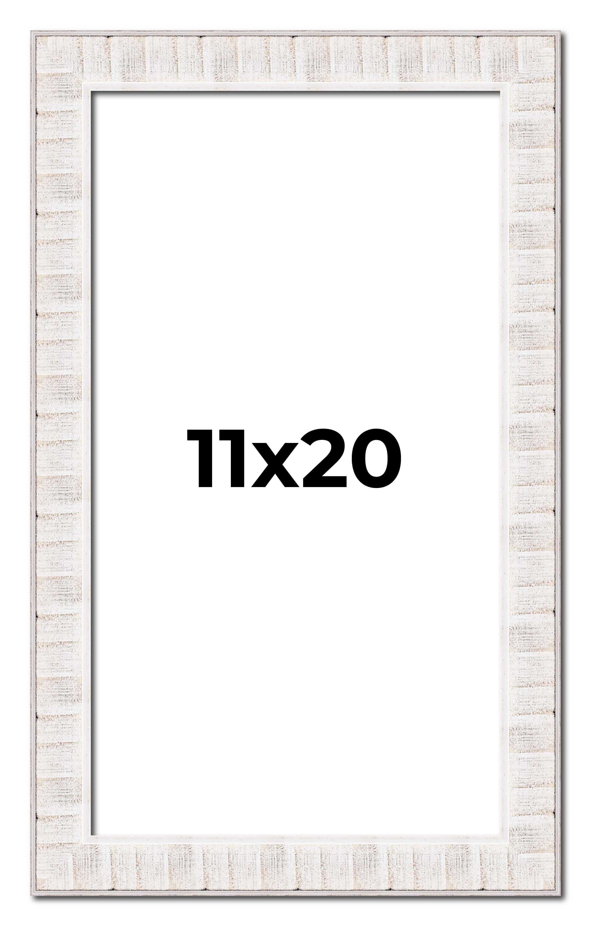 11x20 Frame White Sonoma Rustic Wood Picture Frame | 1.5 Inch Moulding ...