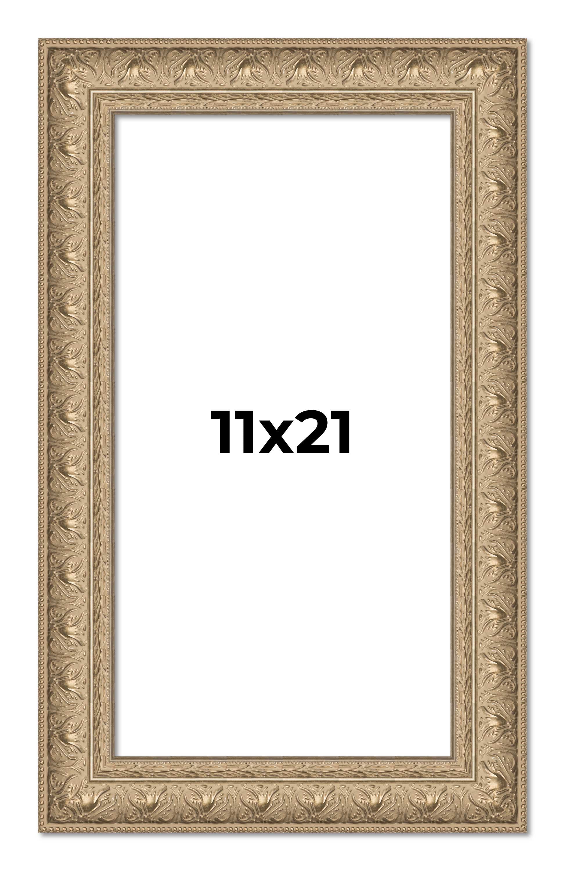 11x21 Frame Ornate Silver Beaded Solid Wood Picture Frame Width 2.5 ...