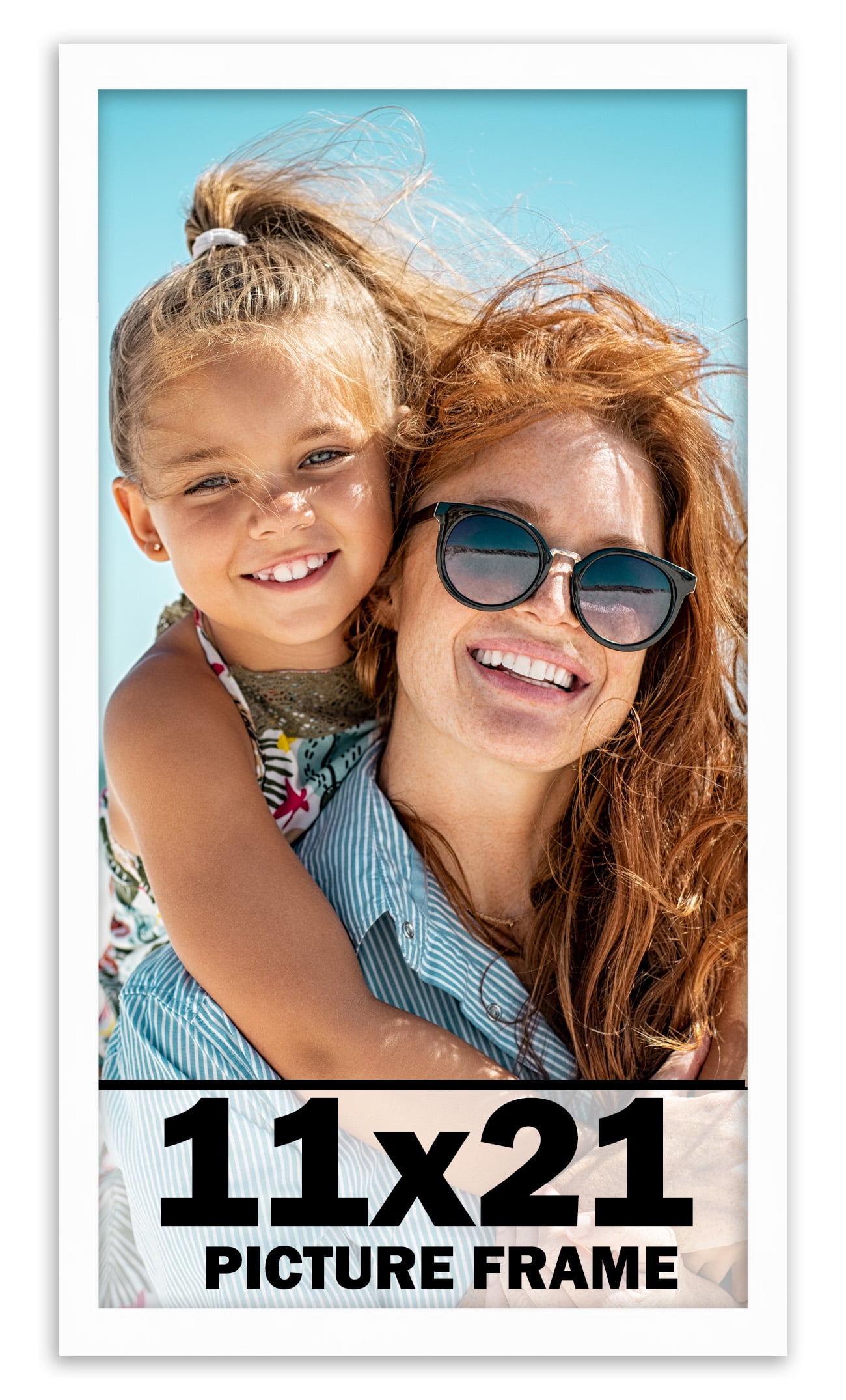 11x21 Frame White Solid Wood Picture Frame Includes UV Acrylic Shatter ...