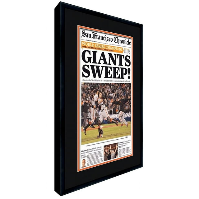11x21 Newspaper Frame - with Black and Orange Double Mat - Made to ...