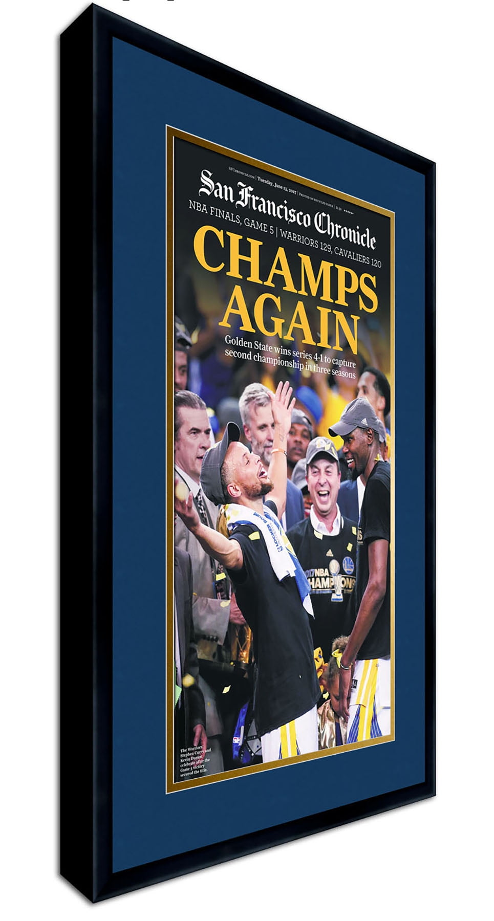 11x21 Newspaper Frame - with Navy Blue and Gold Double Mat - Made to ...