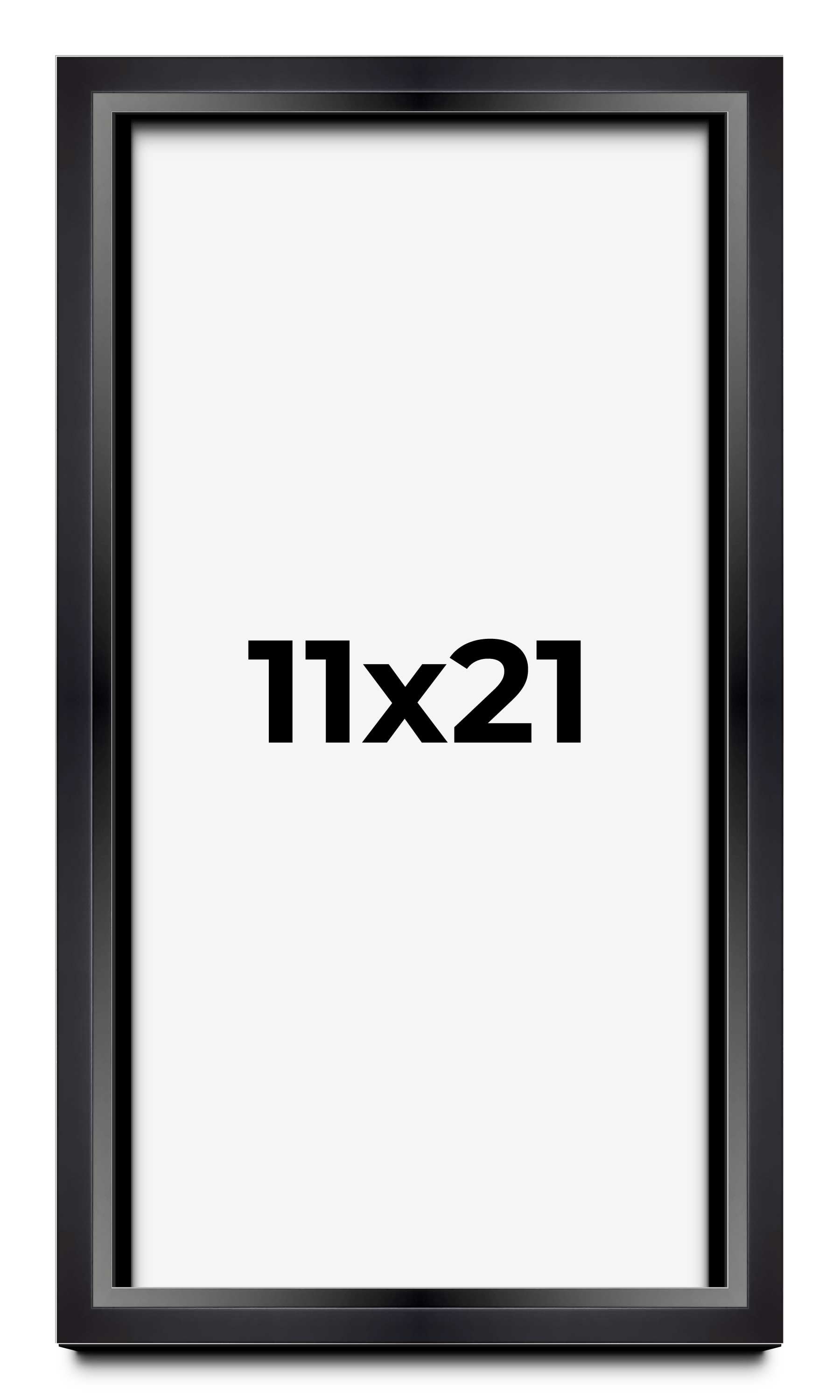 11x21 Shadow Box Frame Black | 1.25 inches Deep Real Wood Contemporary ...