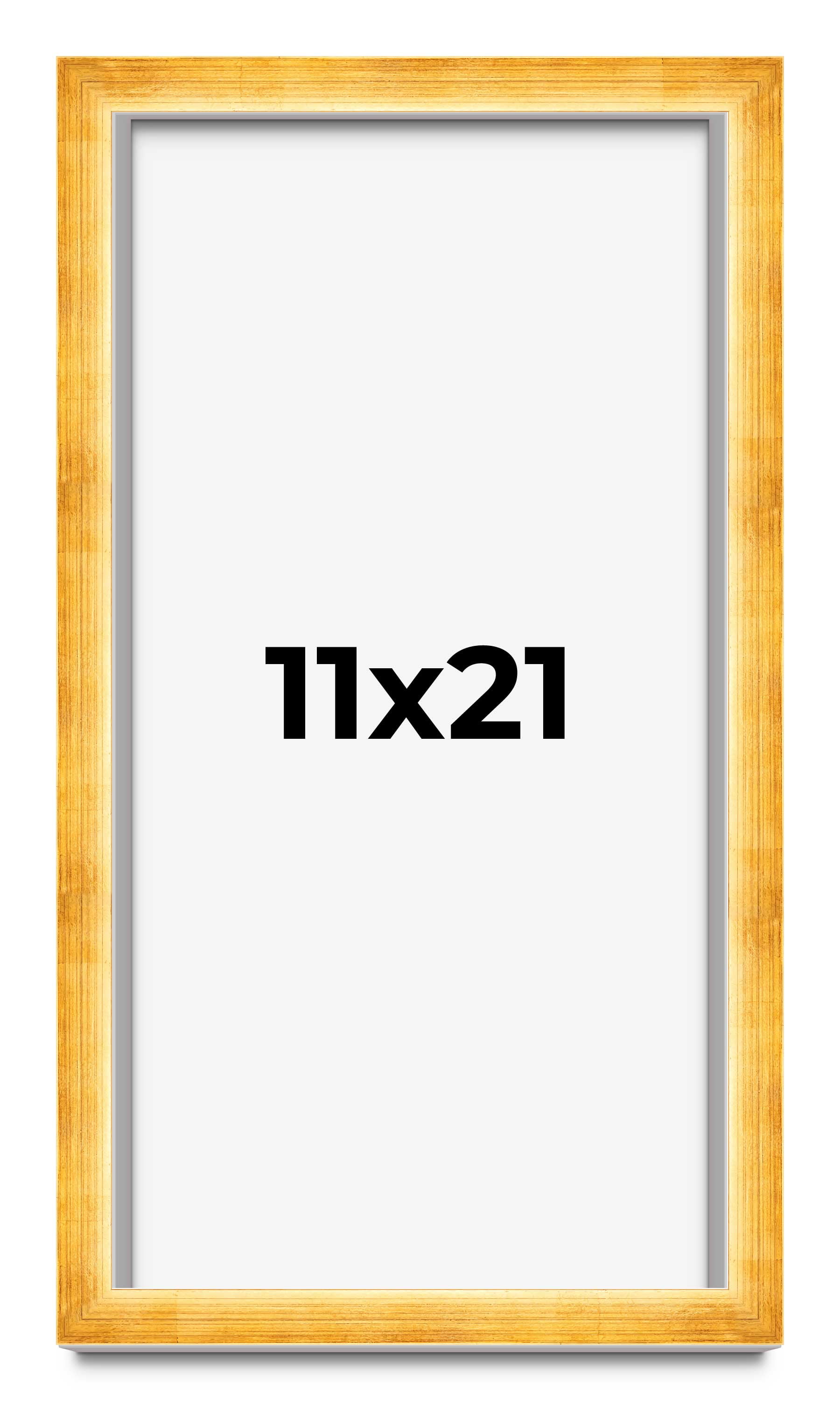 11x21 Shadow Box Frame Gold | 1.625 Inches Deep Real Wood Traditional ...