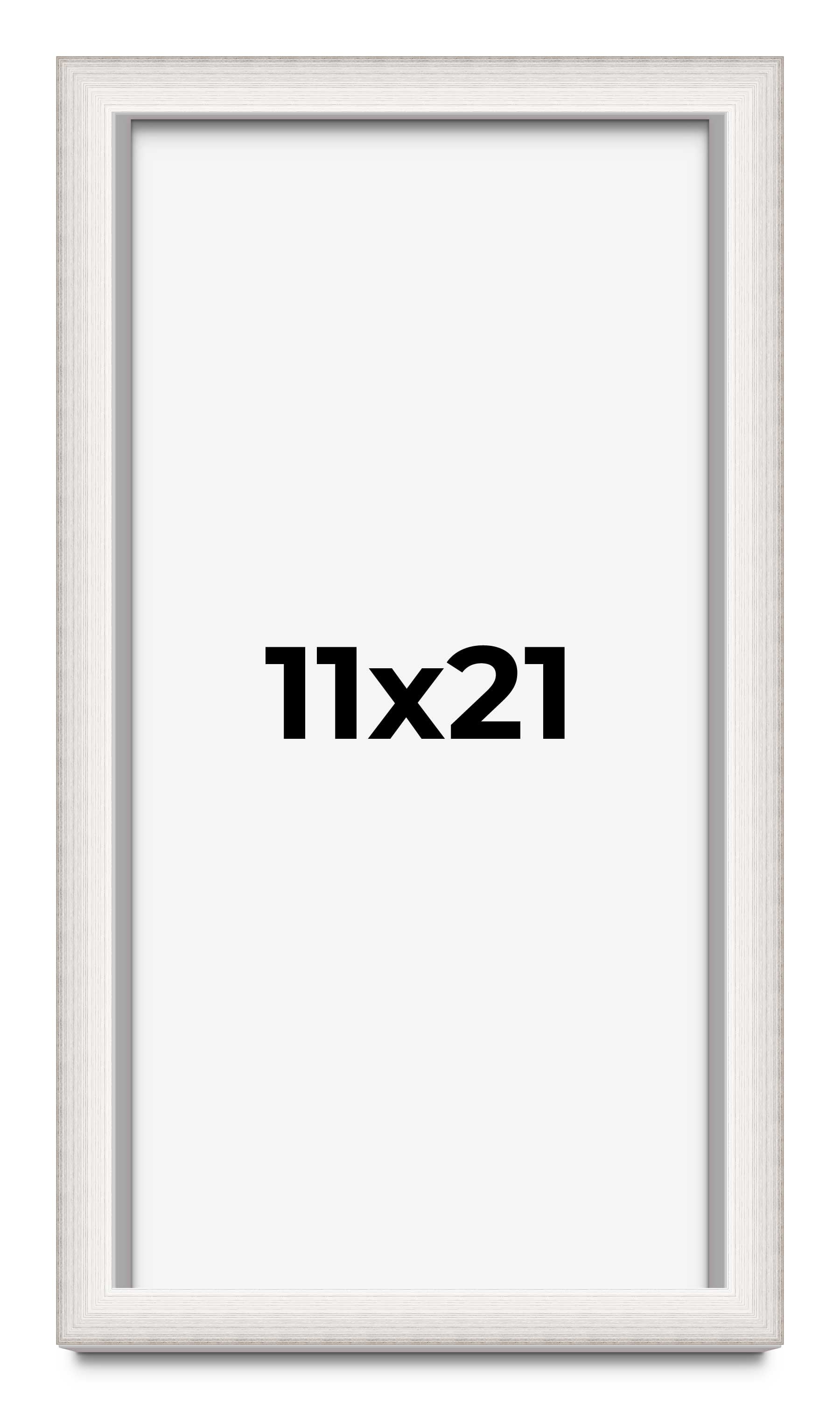 11x21 Shadow Box Silver Brushed Striped Display Frame | 1.625 Inches ...