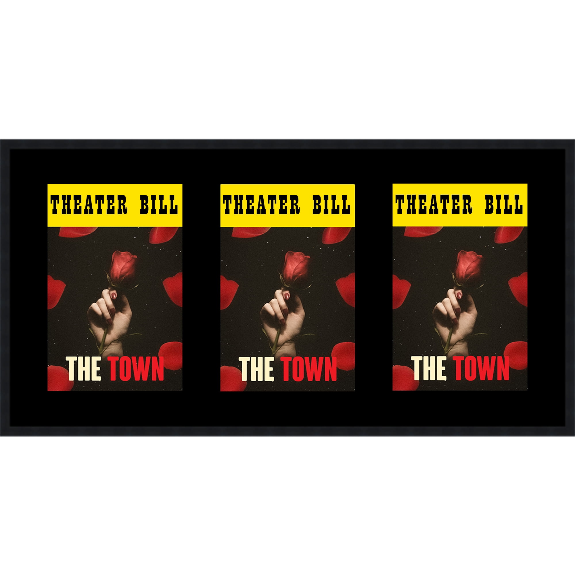 CountryArtHouse 11x22 Black Playbill Frame - Picture Border with UV ...