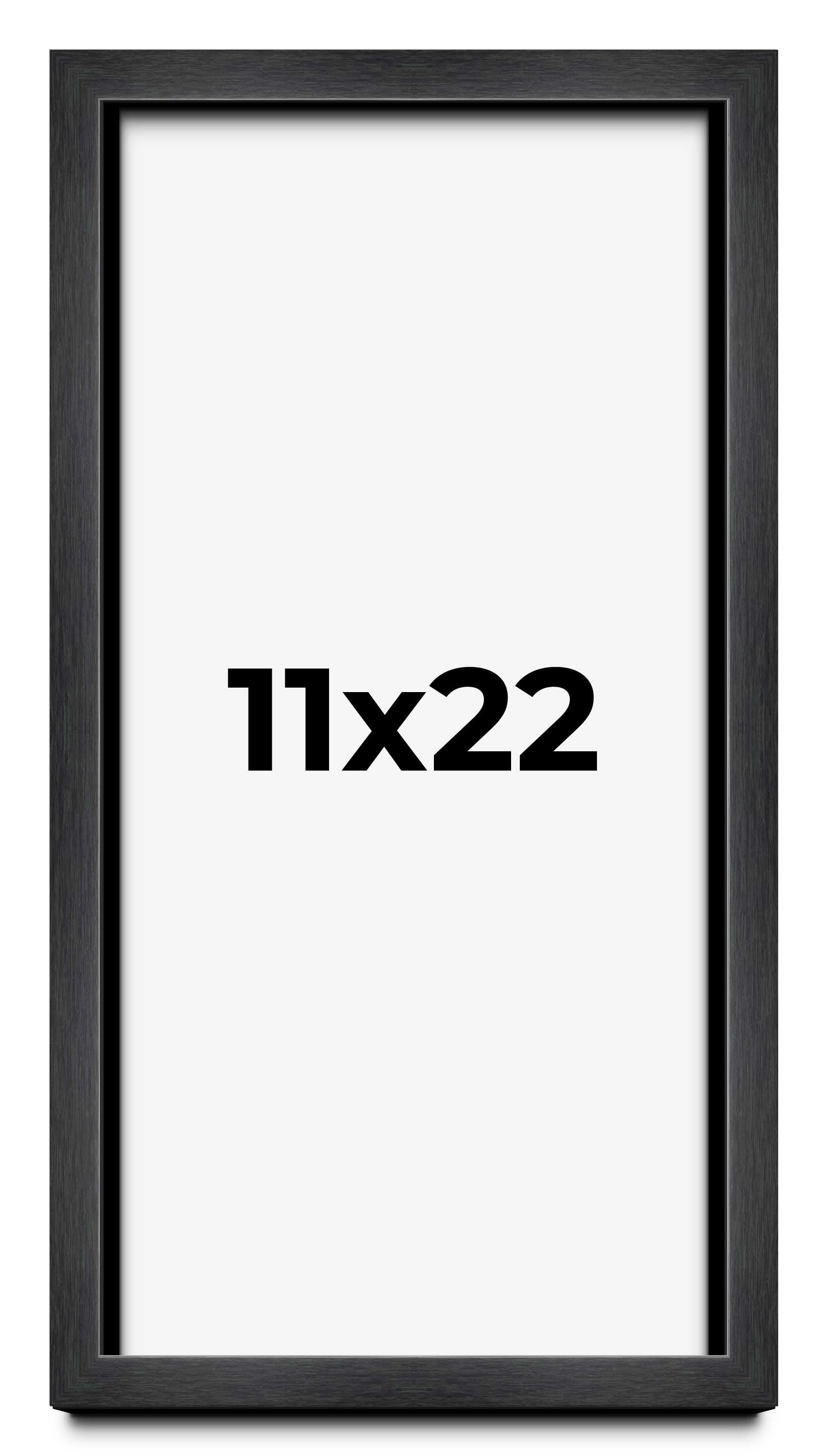 11x22 Frame Black Charcoal Grey Wood Textured Picture Frame | 0.75 Inch Moulding Width ...