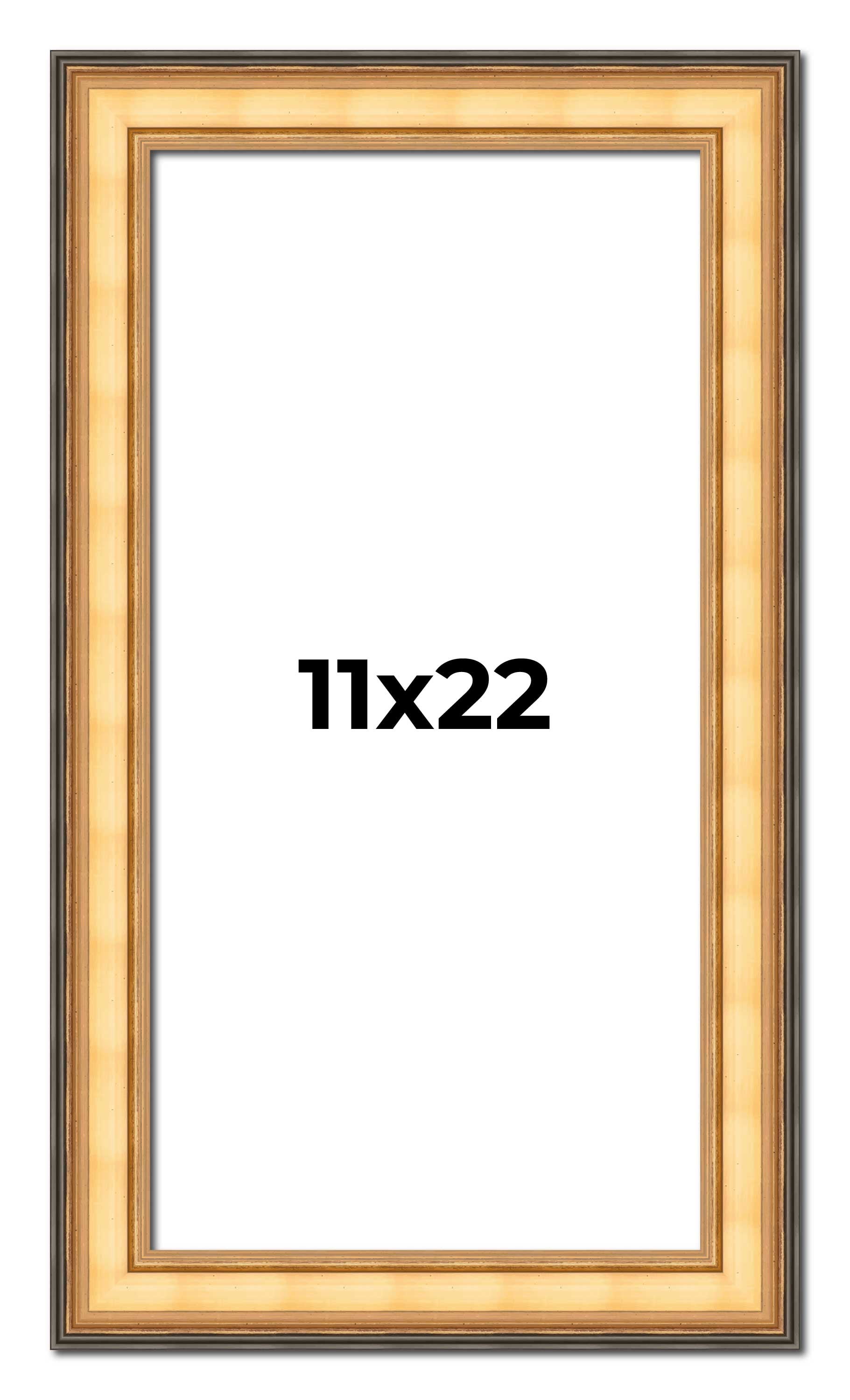 11x22 Frame Gold Plein Aire Solid Wood Picture Frame Width 2 Inches ...