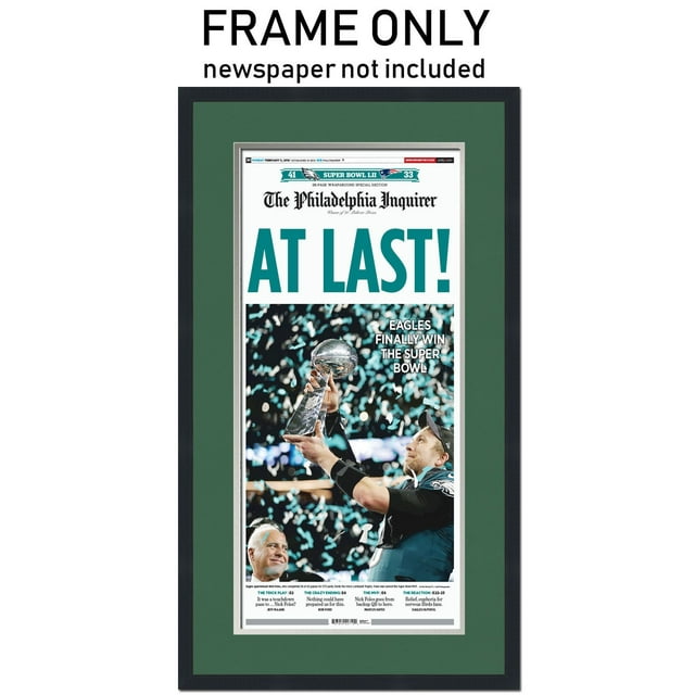 11x22 Newspaper Frame - with Green and Silver Double Mat - Made to ...