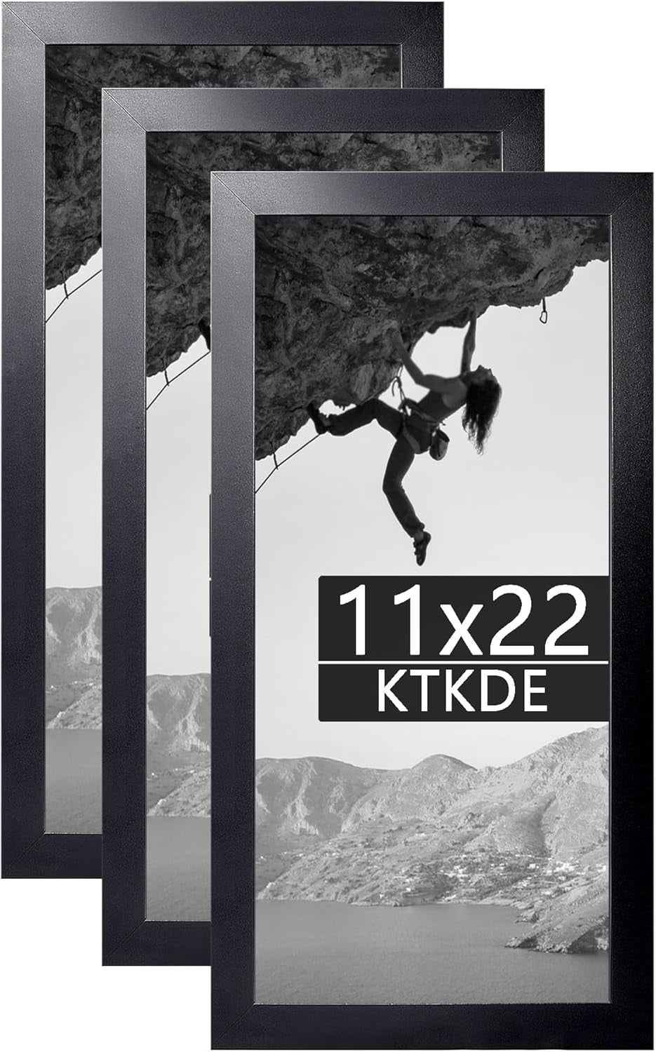 11x22 Poster Frame Black Woodgrain set of 3,11 by 22 Newspaper Frame ...