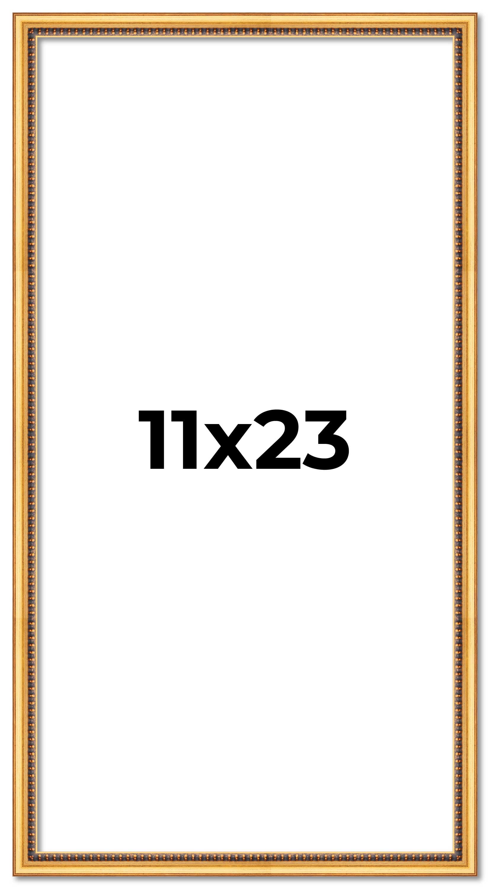 11x23 Frame Beaded Gold Solid Wood Picture Frame | 0.75 Inches Moulding ...