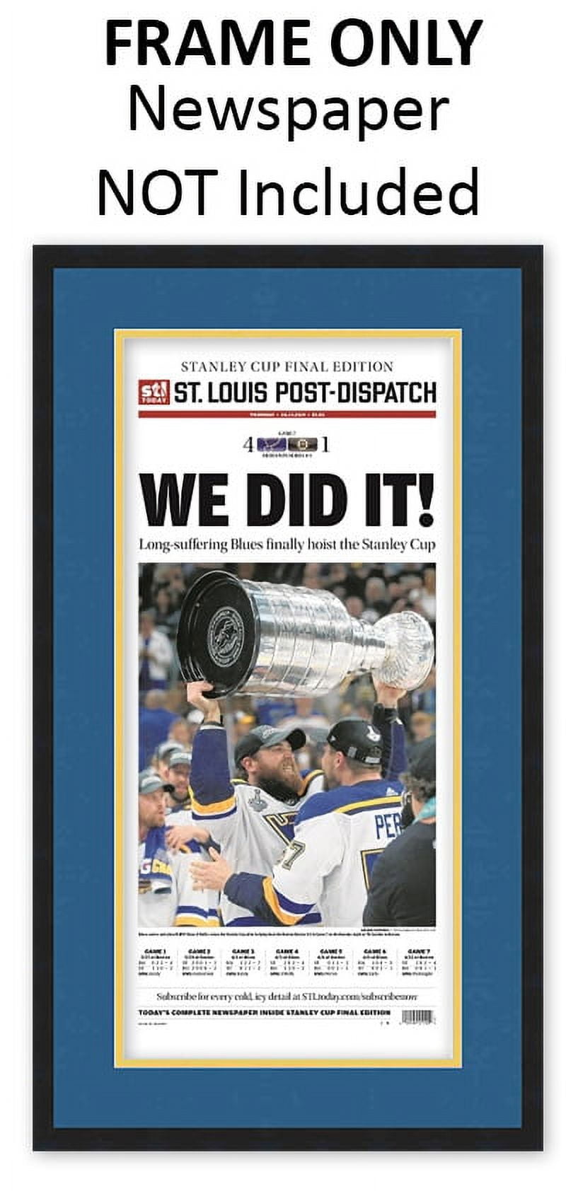 11x24 Newspaper Frame - with Blue and Yellow Double Mat - Made to ...