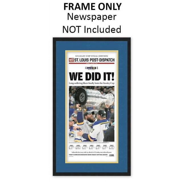 11x24 Newspaper Frame - with Blue and Yellow Double Mat - Made to ...
