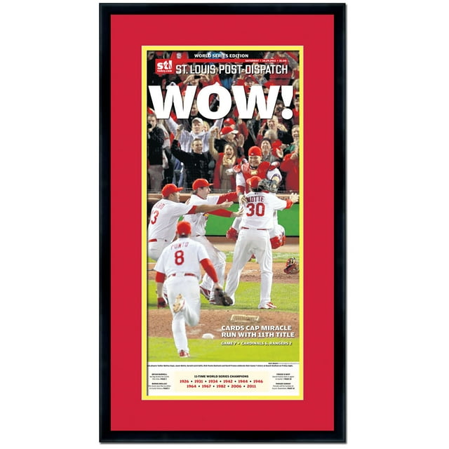 11x24 Newspaper Frame - with Red and Yellow Double Mat - Made to ...