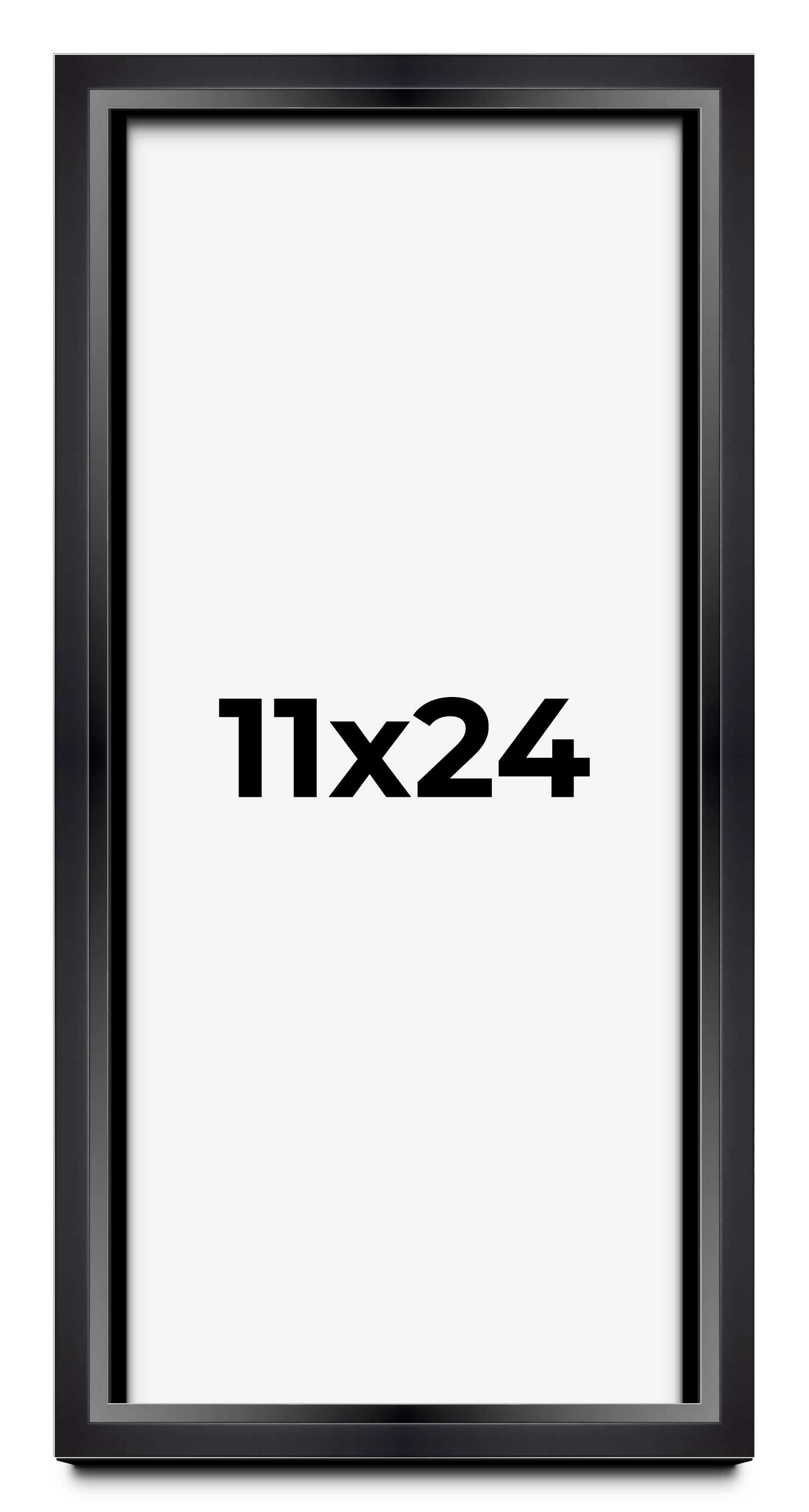 11x24 Shadow Box Frame Black | 1.25 inches Deep Real Wood Contemporary ...