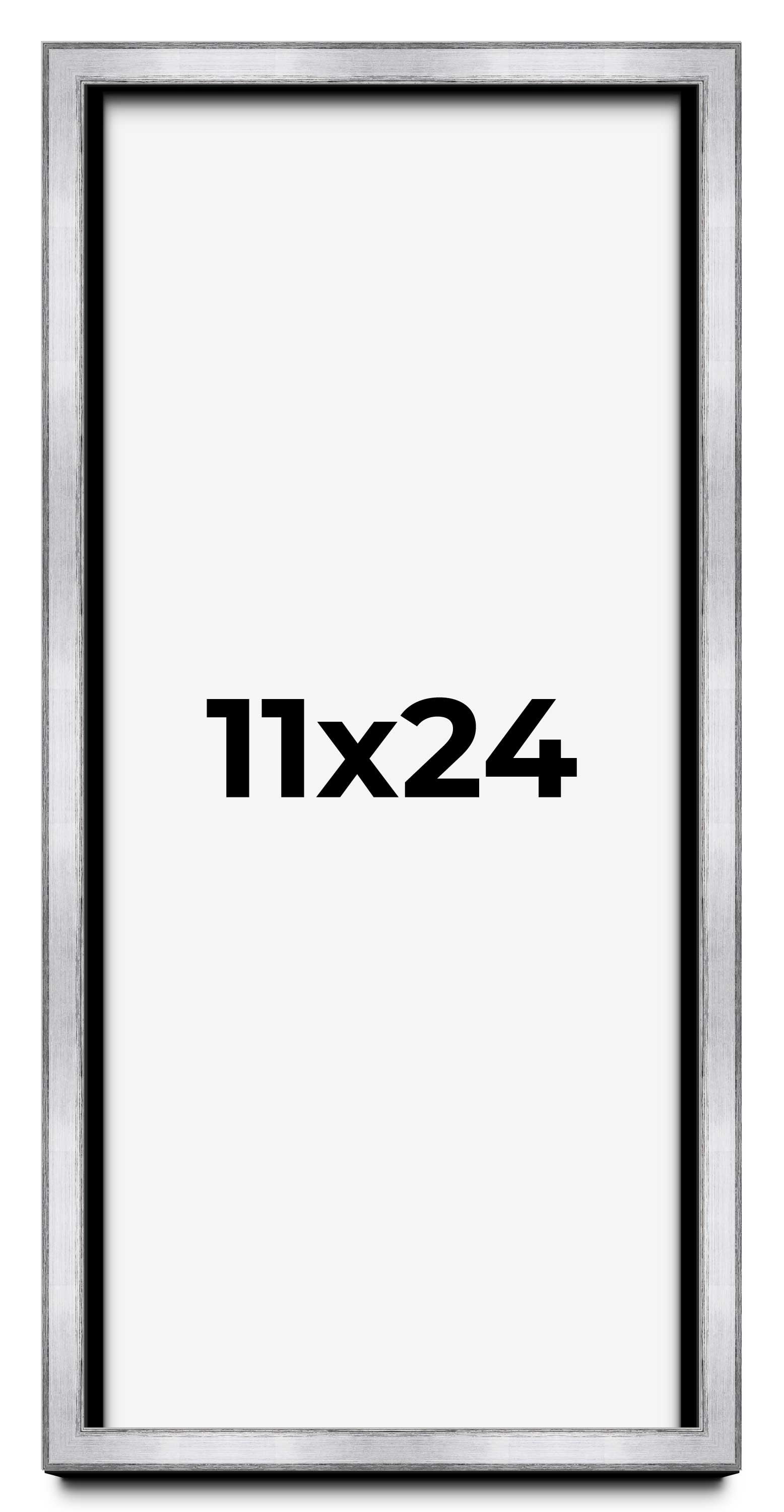 11x24 Shadow Box Frame Silver | 1.375 Inches Deep Real Wood ...