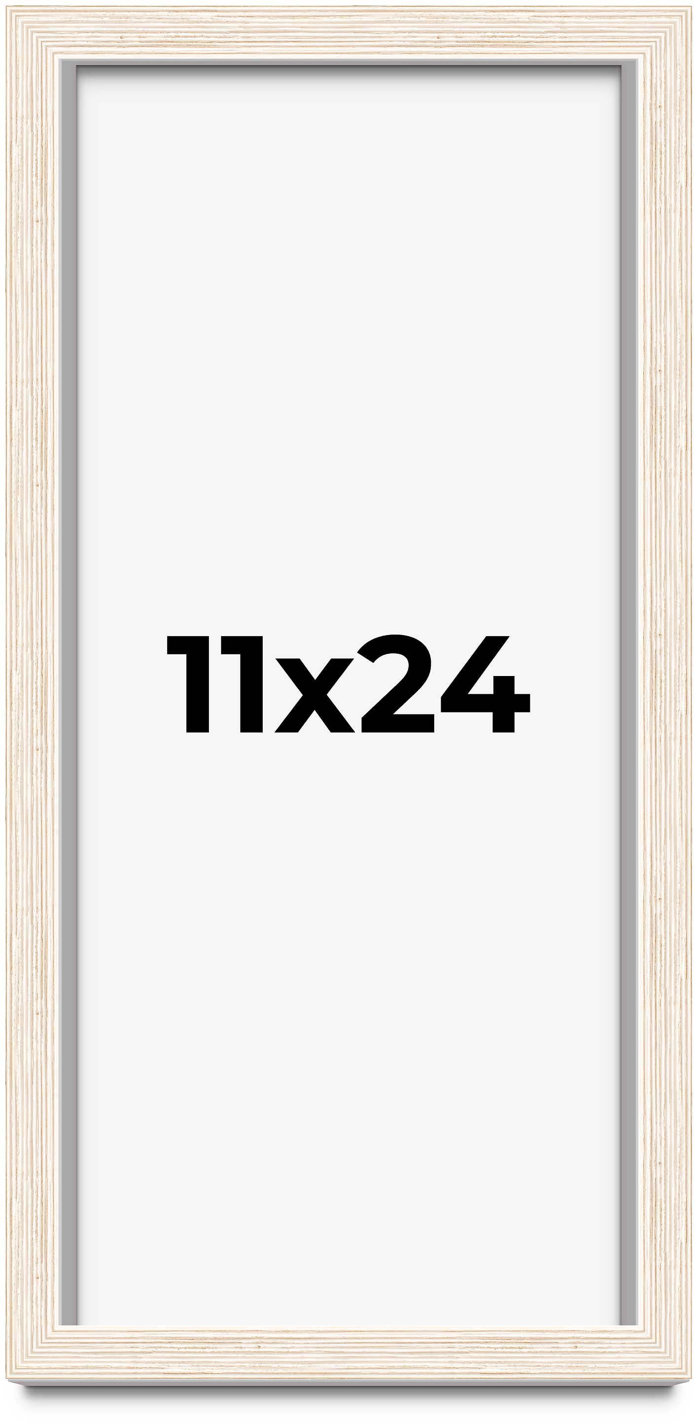 11x24 Shadow Box Frame White | 1.125 Inches Deep Real Wood Rustic ...