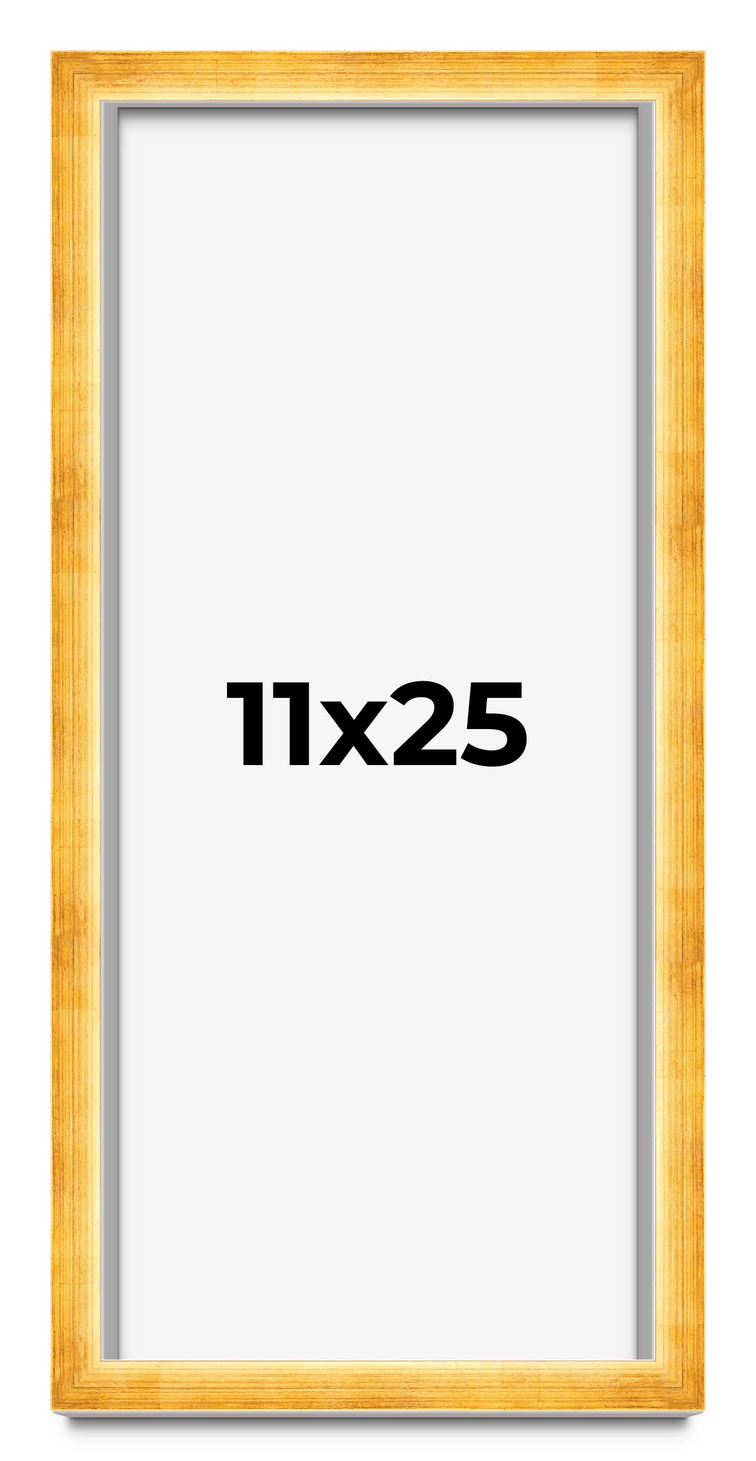 11x25 Shadow Box Frame Gold | 1.625 Inches Deep Real Wood Traditional ...