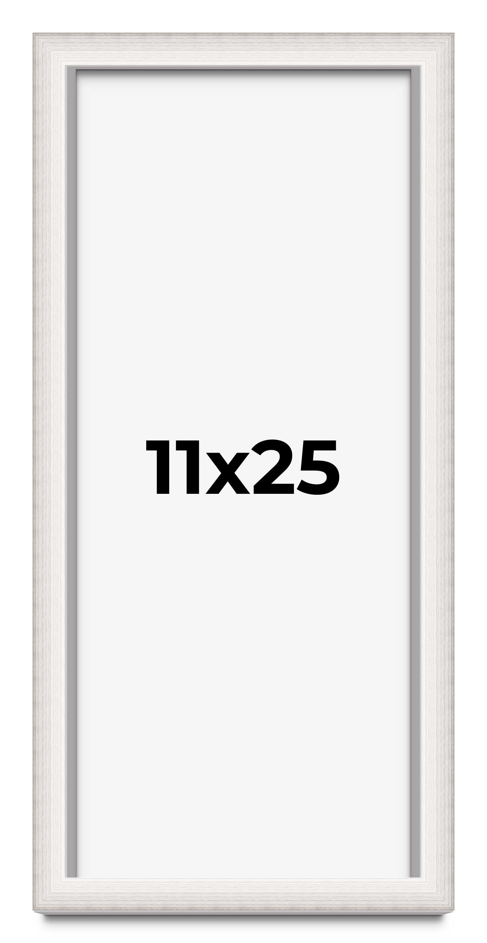 11x25 Shadow Box Silver Brushed Striped Display Frame | 1.625 Inches ...
