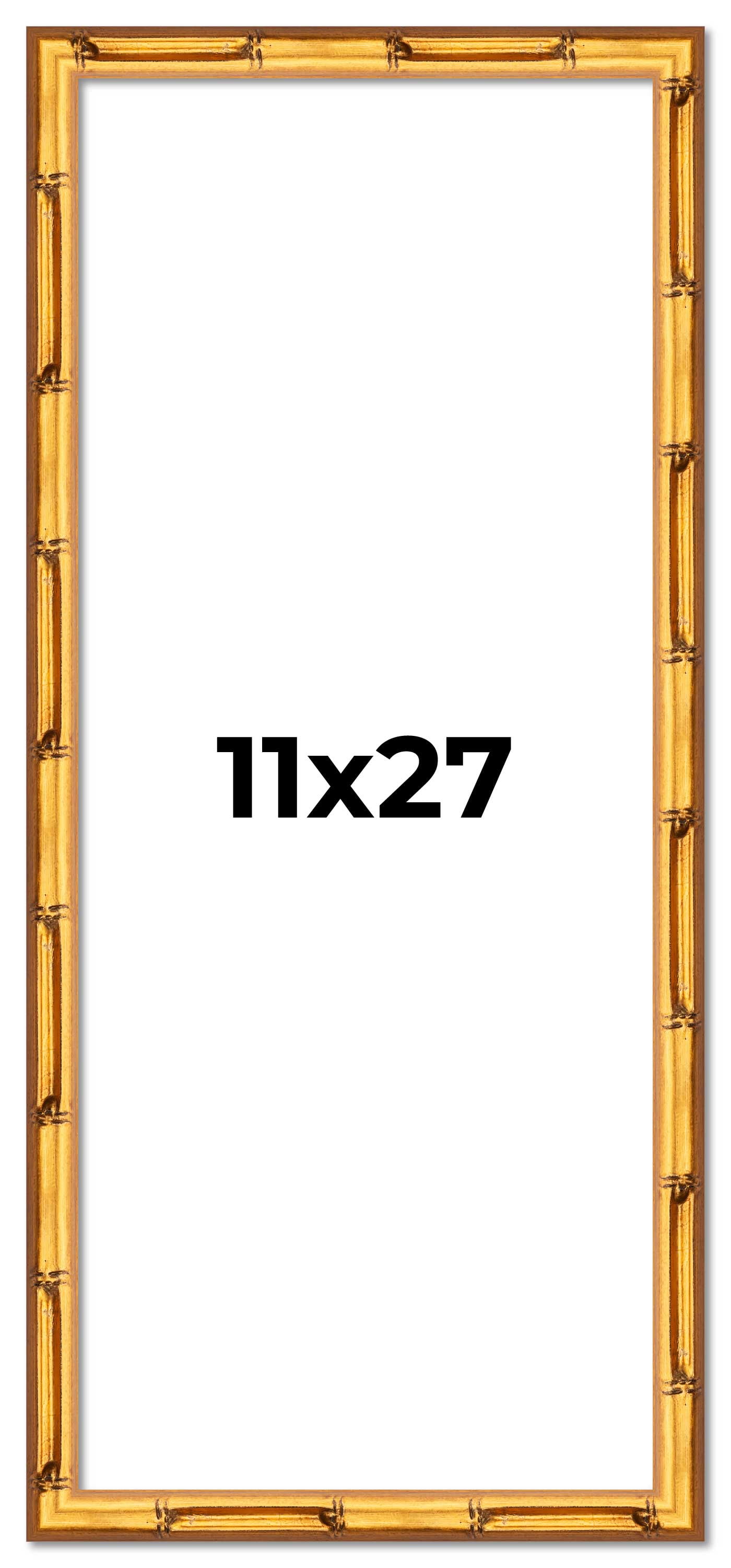 11x27 Frame Gold Bamboo Solid Wood Picture Frame | 1 Inch Moulding ...