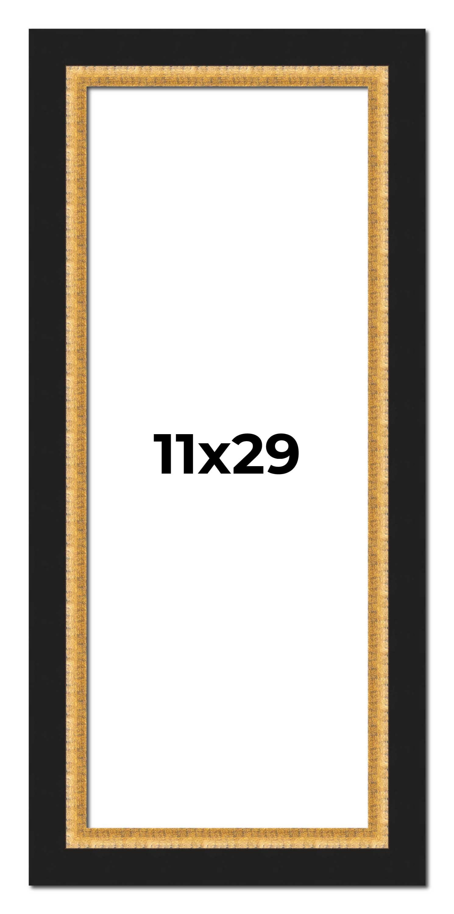 11x29 Frame Gold Real Wood Picture Frame Width 2.25 Inches | Interior ...
