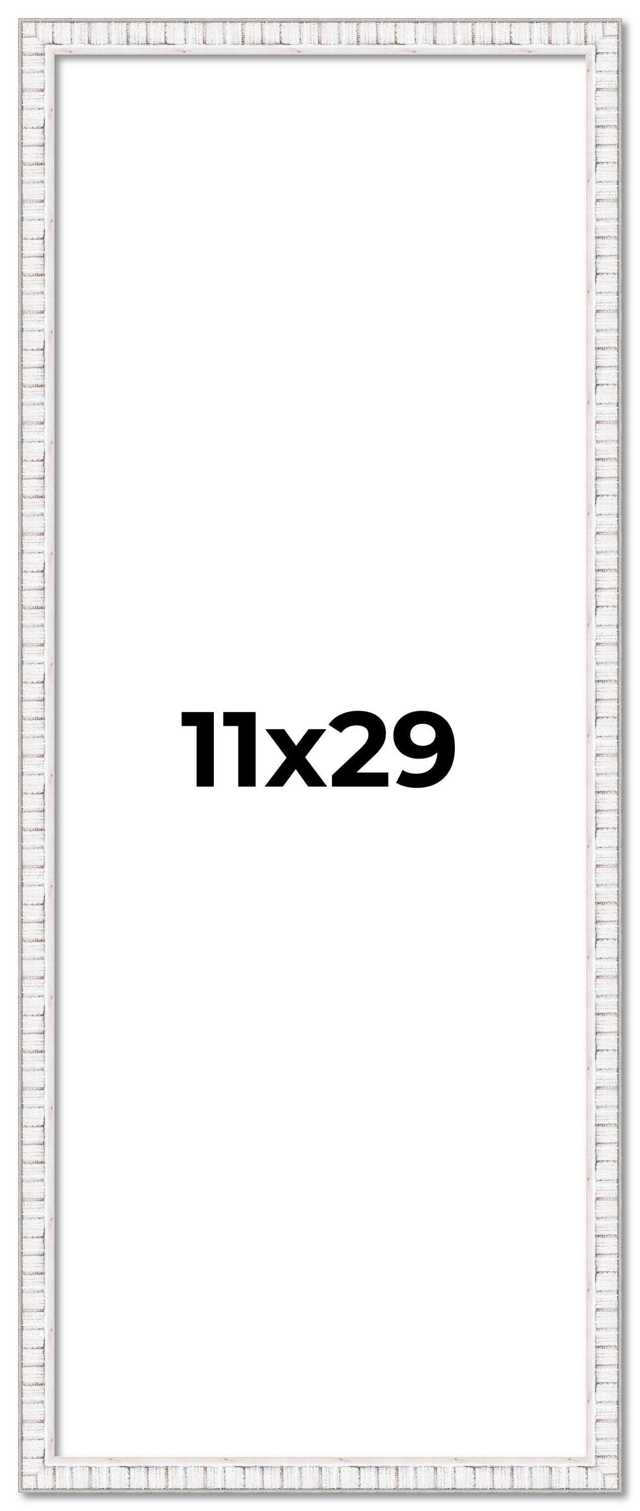 11x29 Frame White Scuffed Rustic Solid Wood Picture Frame | 0.75 Inch ...