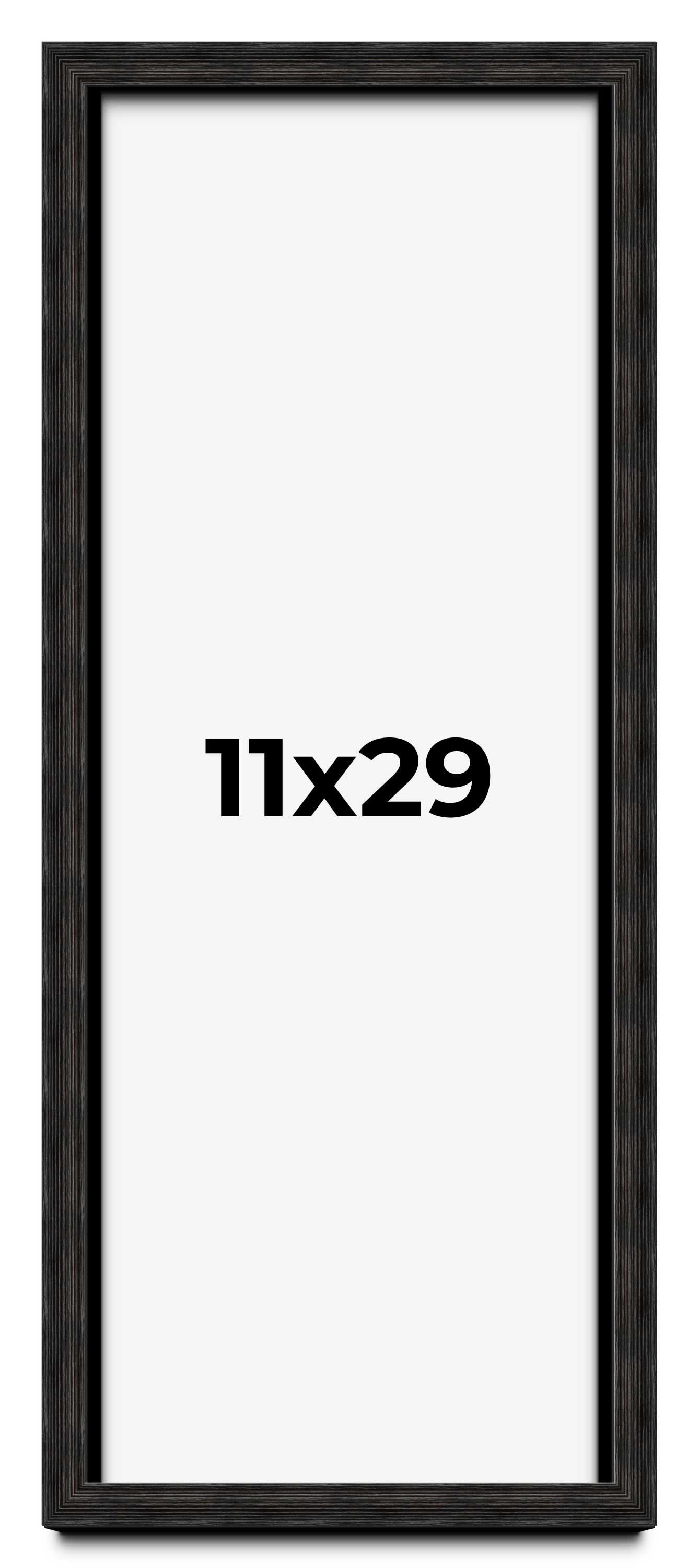 11x29 Shadow Box Black Rustic Barnwood Display Frame | 1.125 Inch Deep ...