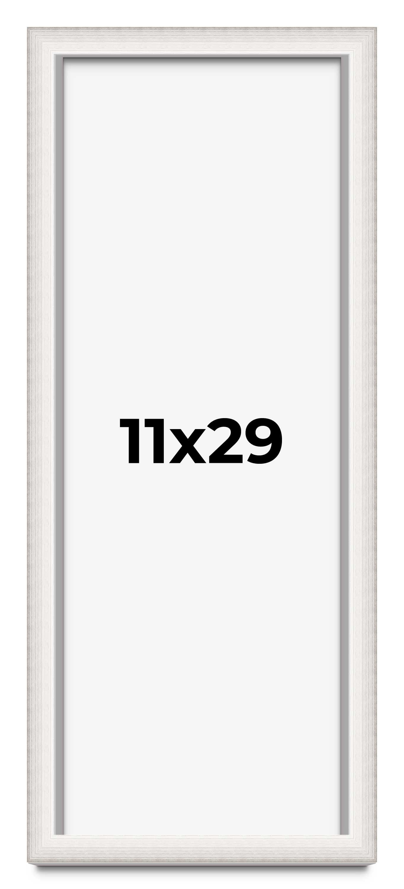11x29 Shadow Box Silver Brushed Striped Display Frame | 1.625 Inches ...