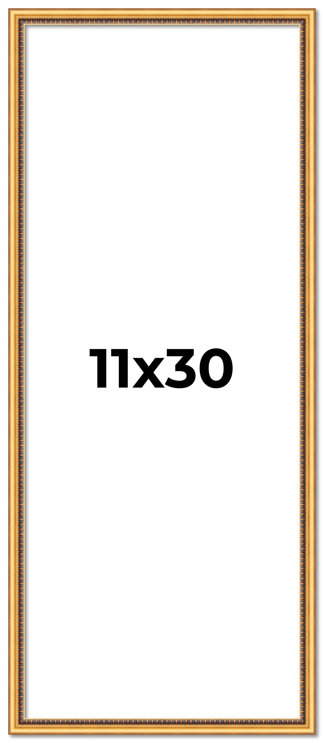 11x30 Frame Beaded Gold Solid Wood Picture Frame | 0.75 Inches Moulding ...