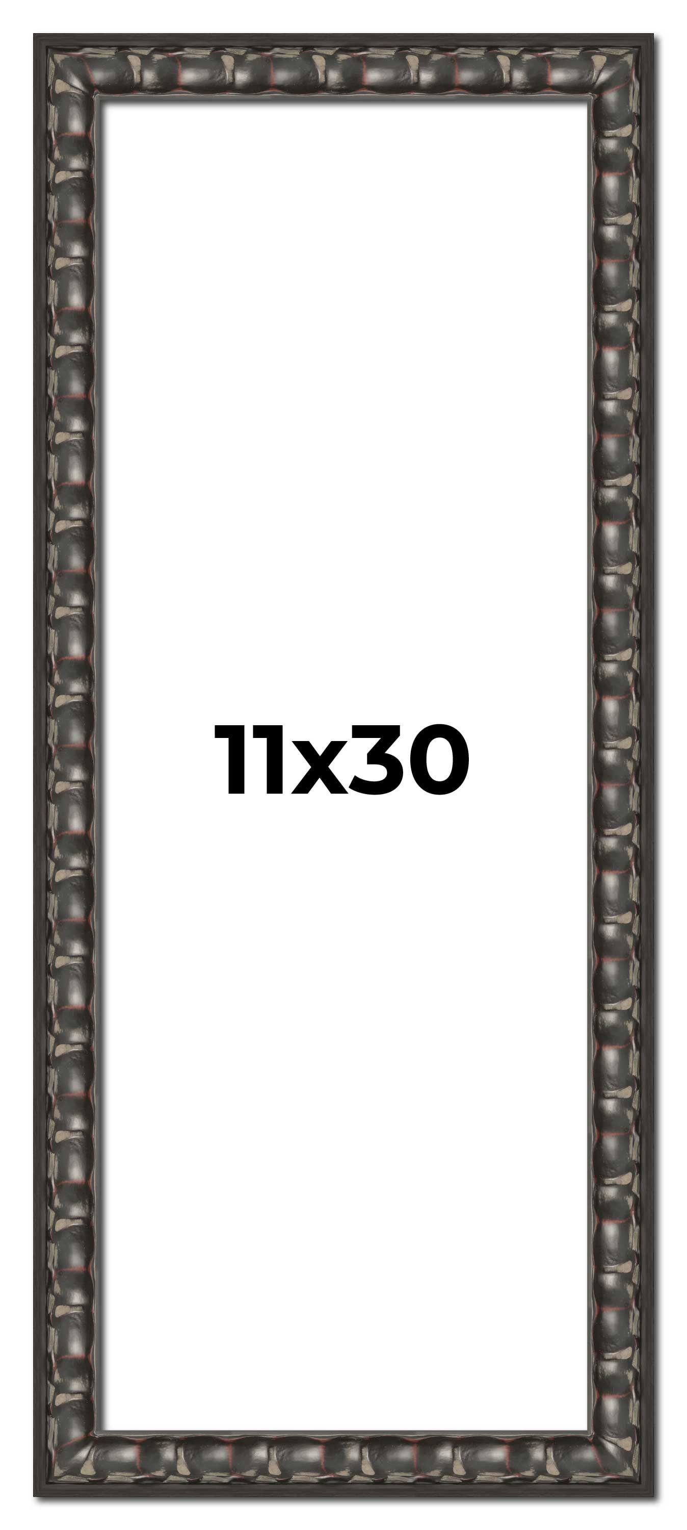 11x30 Frame Black-Brown Medieval Solid Wood Picture Frame | 1.5 Inch ...