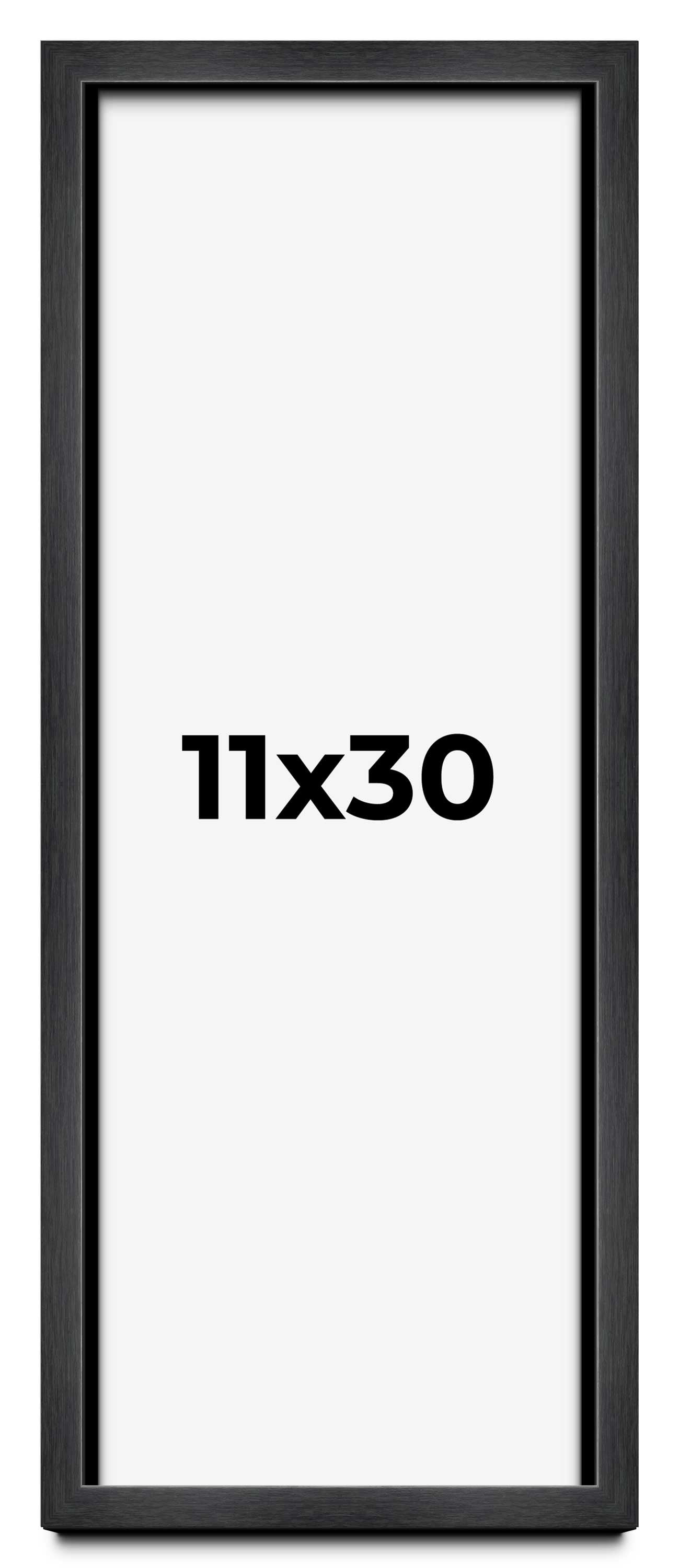 11x30 Frame Black Charcoal Grey Wood Textured Picture Frame | 0.75 Inch ...