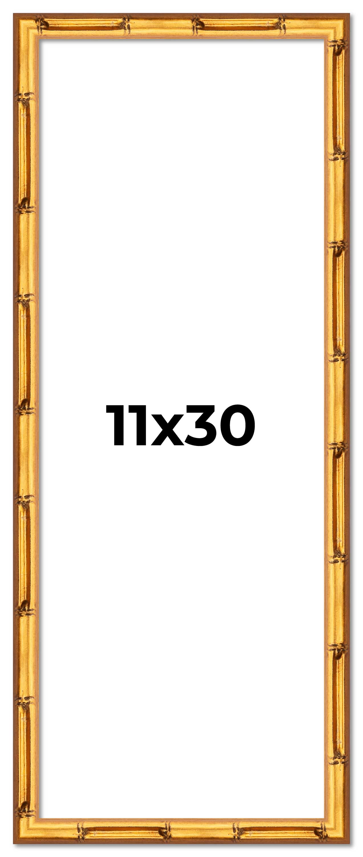 11x30 Frame Gold Bamboo Solid Wood Picture Frame | 1 Inch Moulding ...