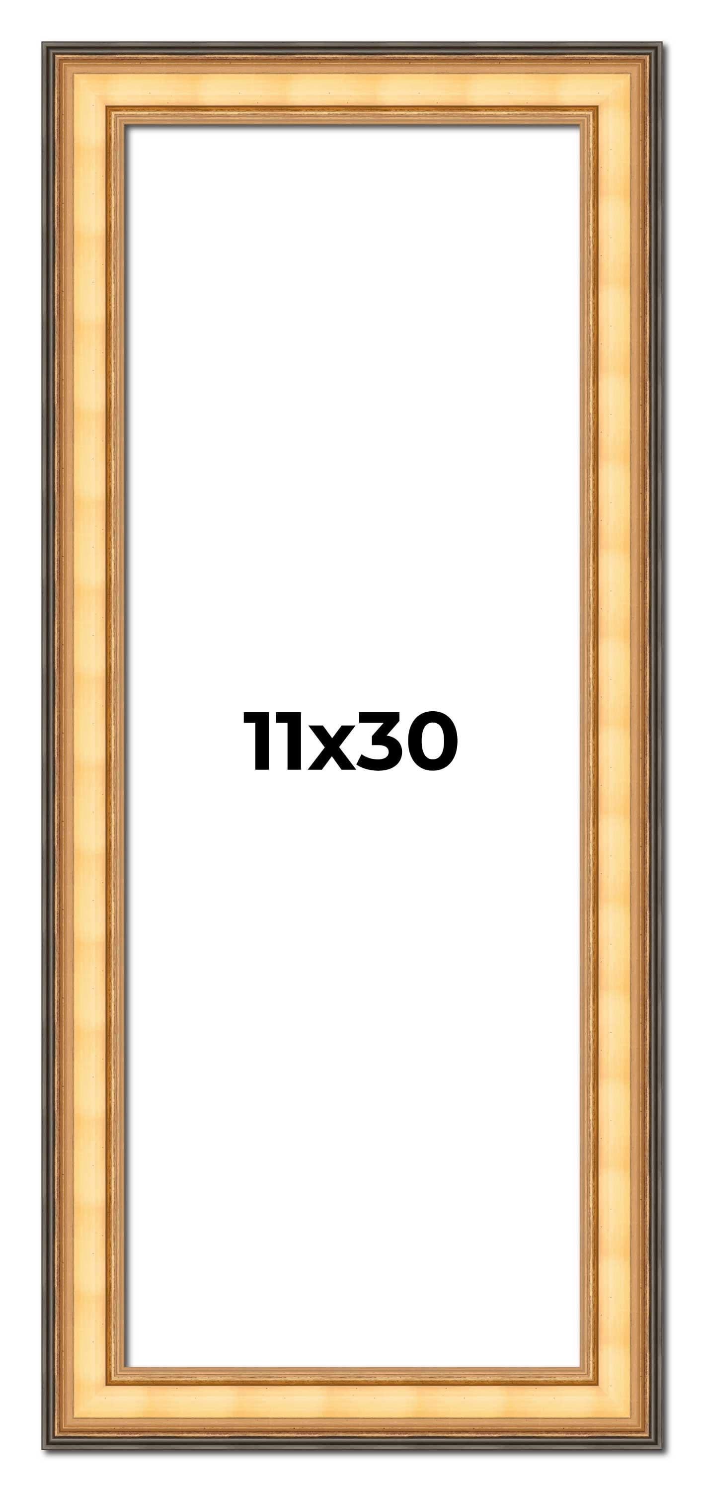 11x30 Frame Gold Plein Aire Solid Wood Picture Frame Width 2 Inches ...