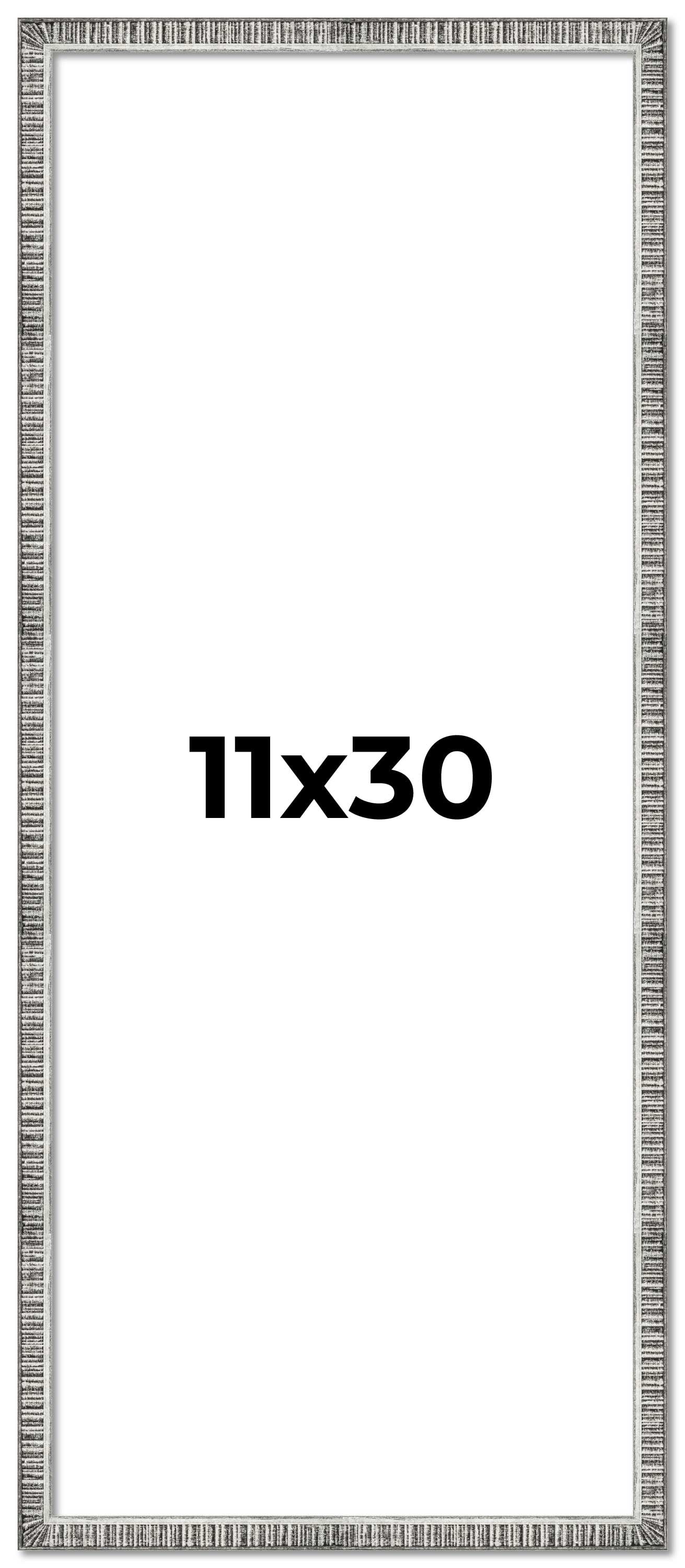 11x30 Frame Silver Grey Distressed Solid Wood Picture Frame | 0.75 Inch ...