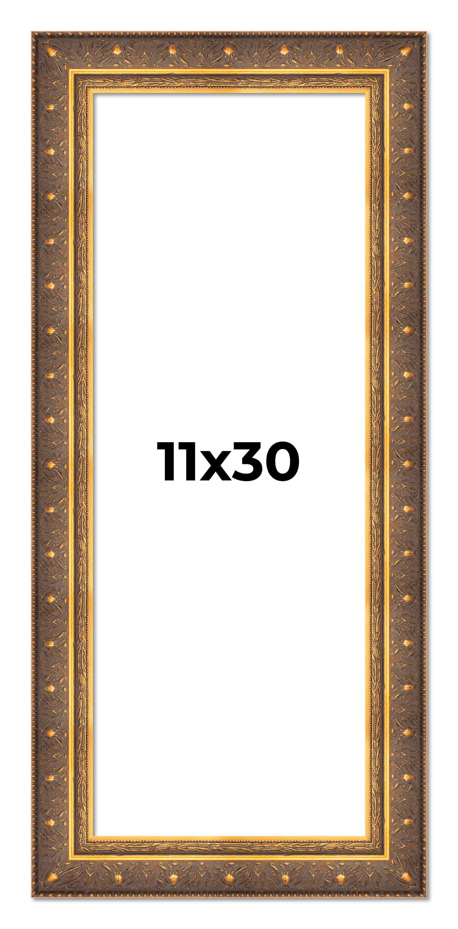 11x30 Frame Vintage Gold Solid Wood Picture Frame | 2.5 Inch Moulding ...