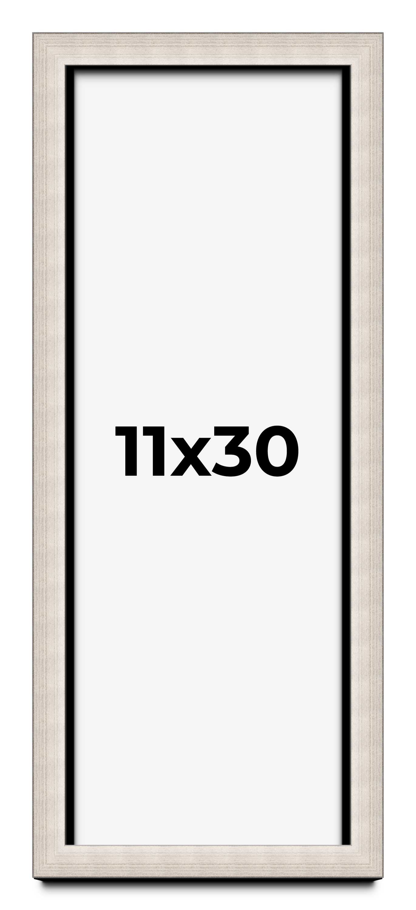 11x30 Shadow Box Brushed Silver | 1.5 Inch Deep | 1.25 Inch Moulding ...