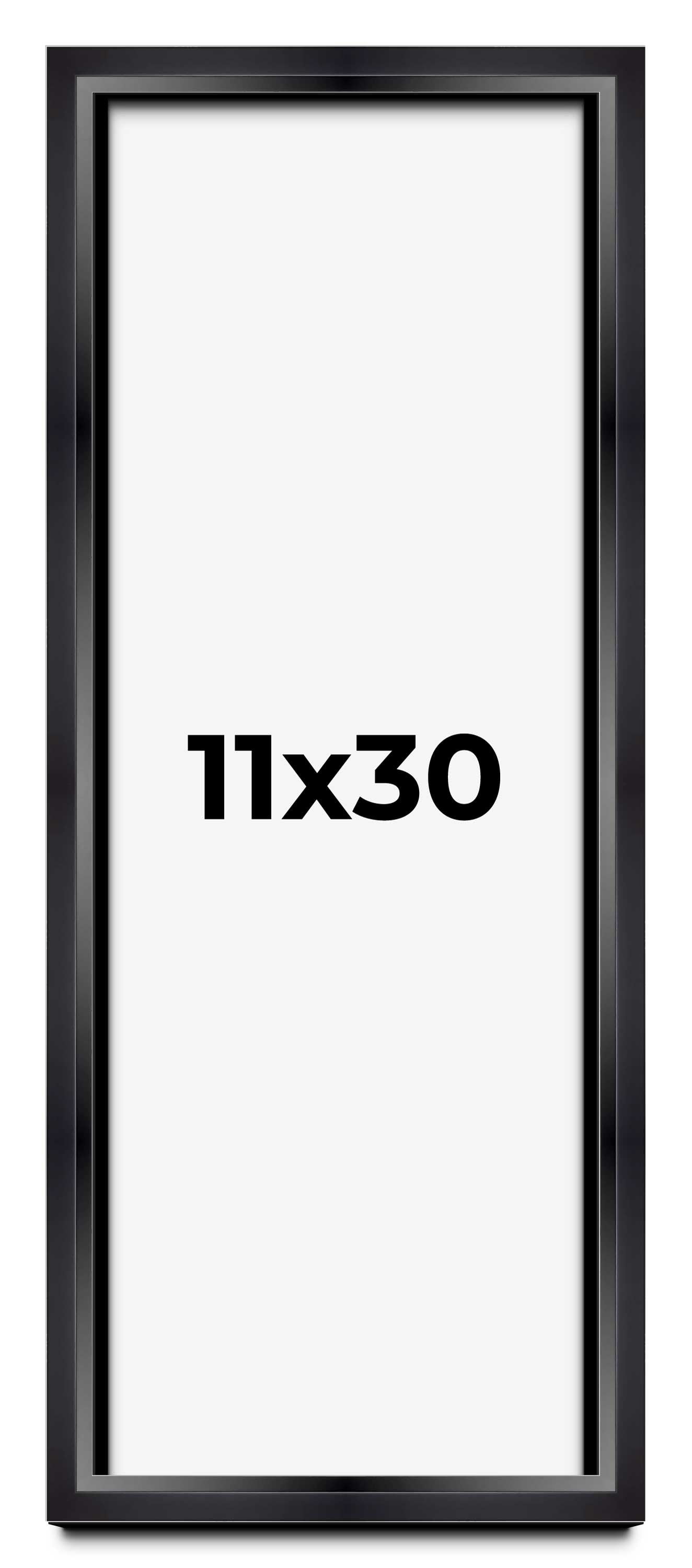 11x30 Shadow Box Frame Black | 1.25 inches Deep Real Wood Contemporary ...