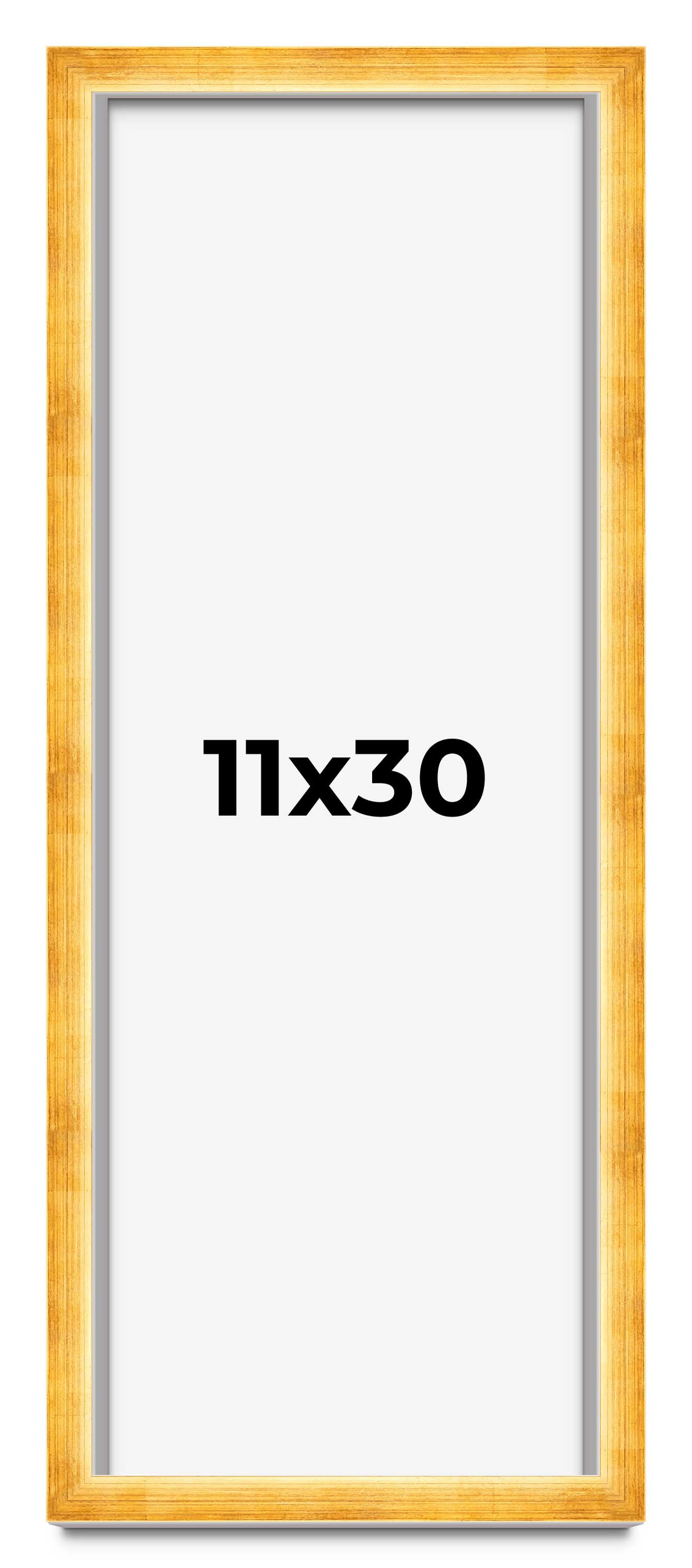 11x30 Shadow Box Frame Gold | 1.625 Inches Deep Real Wood Traditional ...