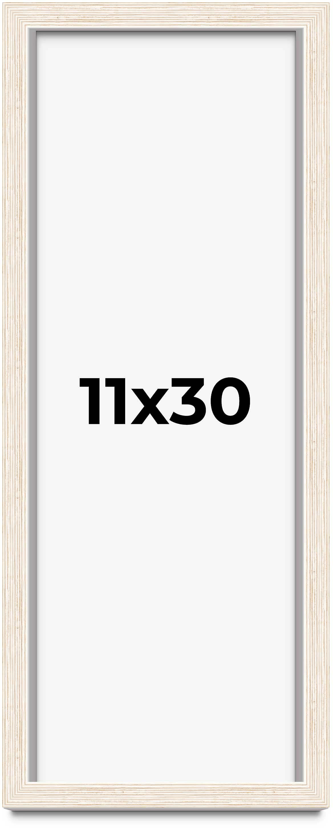 11x30 Shadow Box Frame White | 1.125 Inches Deep Real Wood Rustic ...