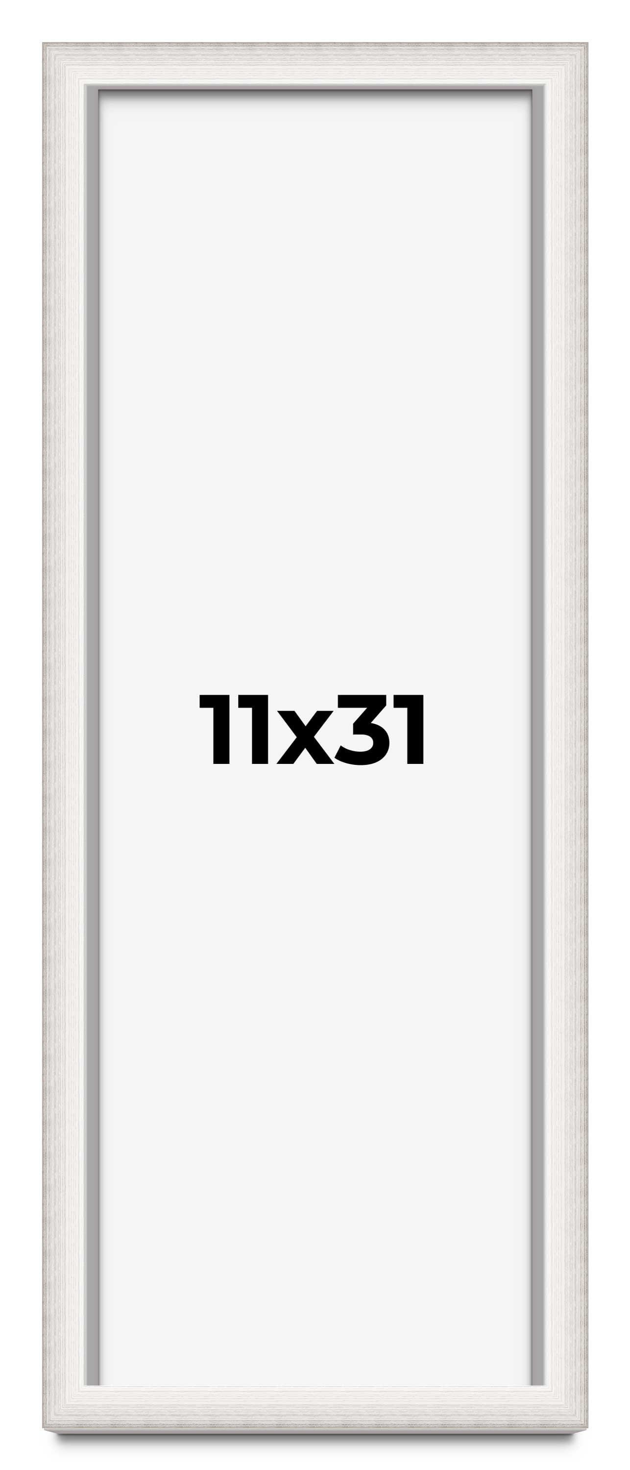 11x31 Shadow Box Silver Brushed Striped Display Frame | 1.625 Inches ...
