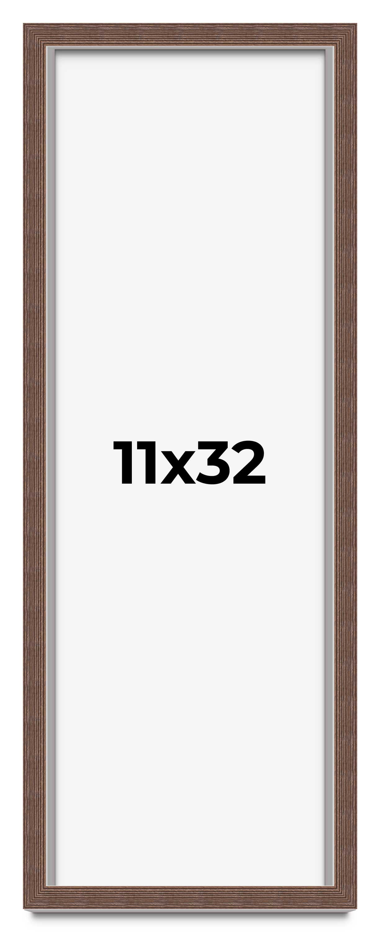 11x32 Shadow Box Frame Brown | 1.125 inches Deep Real Wood Rustic ...