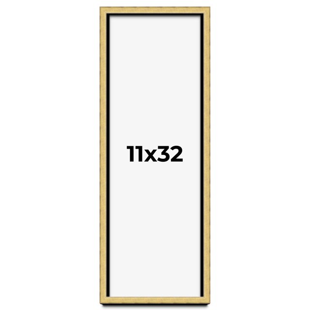11x32 Shadow Box Frame Gold | 1.375 Inches Deep Real Wood Contemporary ...